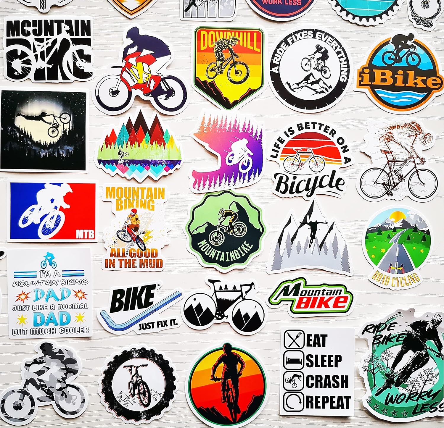 Amazon.com: 50Pcs Cool Stickers Funny Bicycle Sticker Dirt Bicycle ...