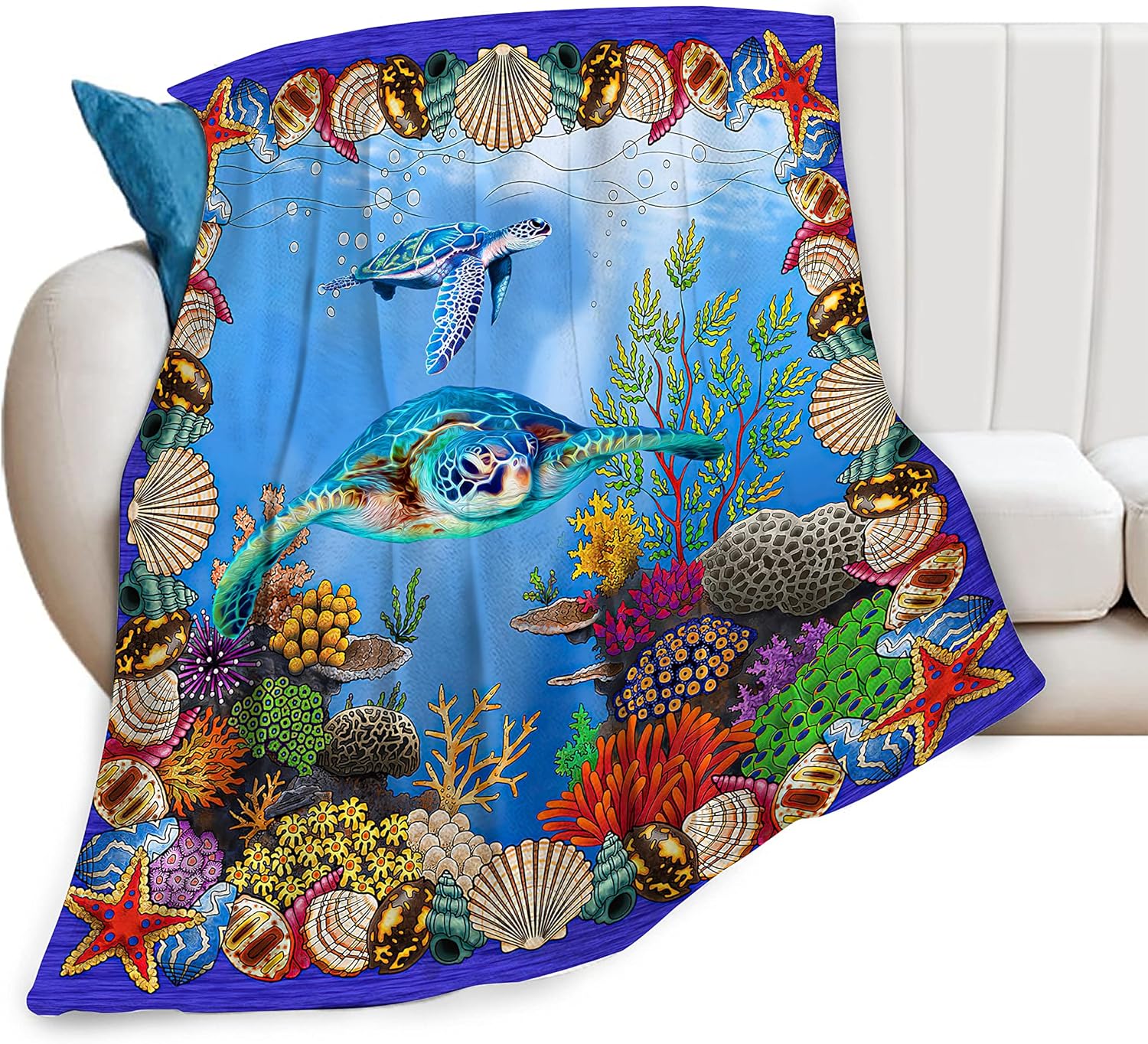 Amazon.com: Sea Turtle Blanket Super Soft Cozy Ocean Sea Turtle ...