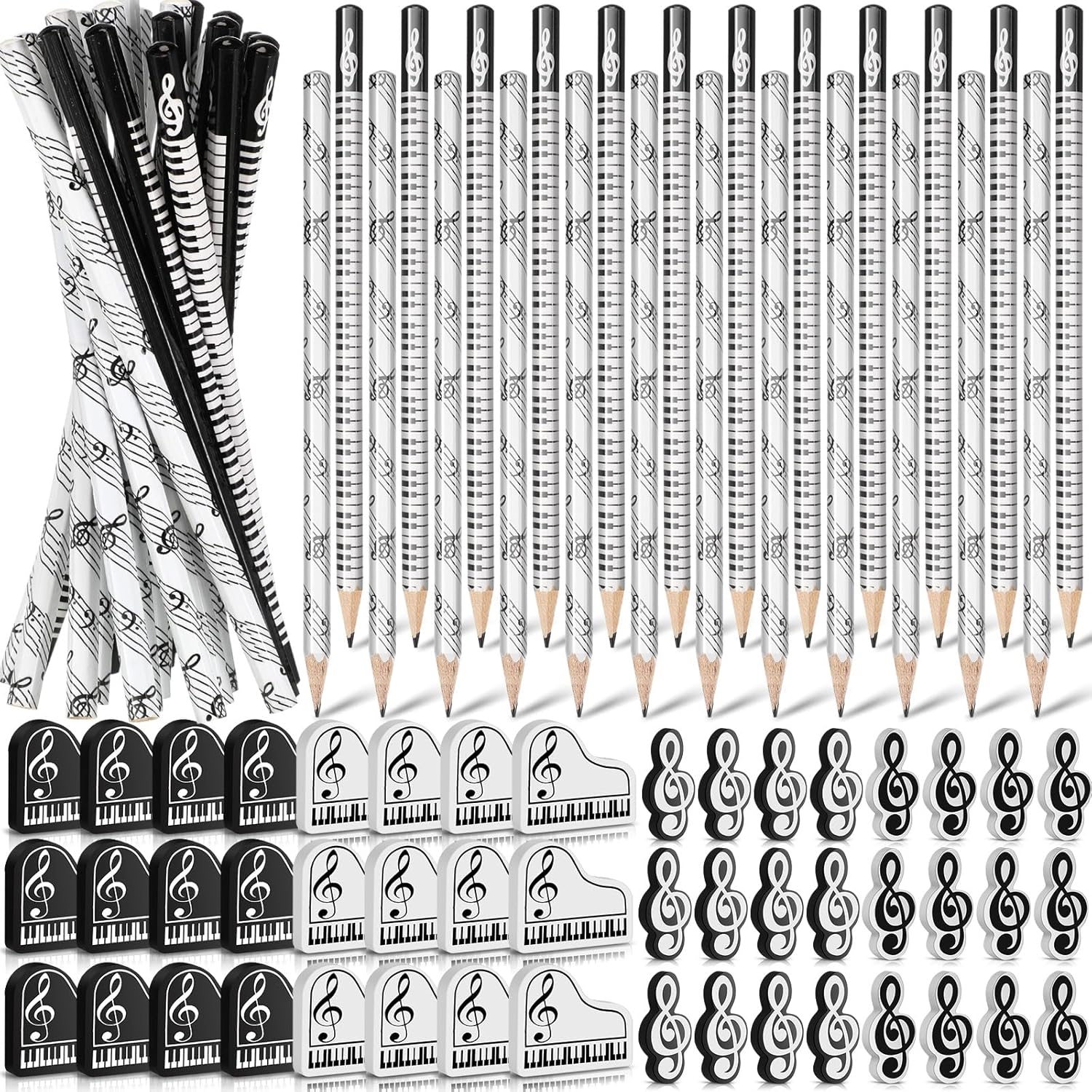 Amazon.com : Chivertion 96 Pcs Music Pencils Music Note Pencil and ...