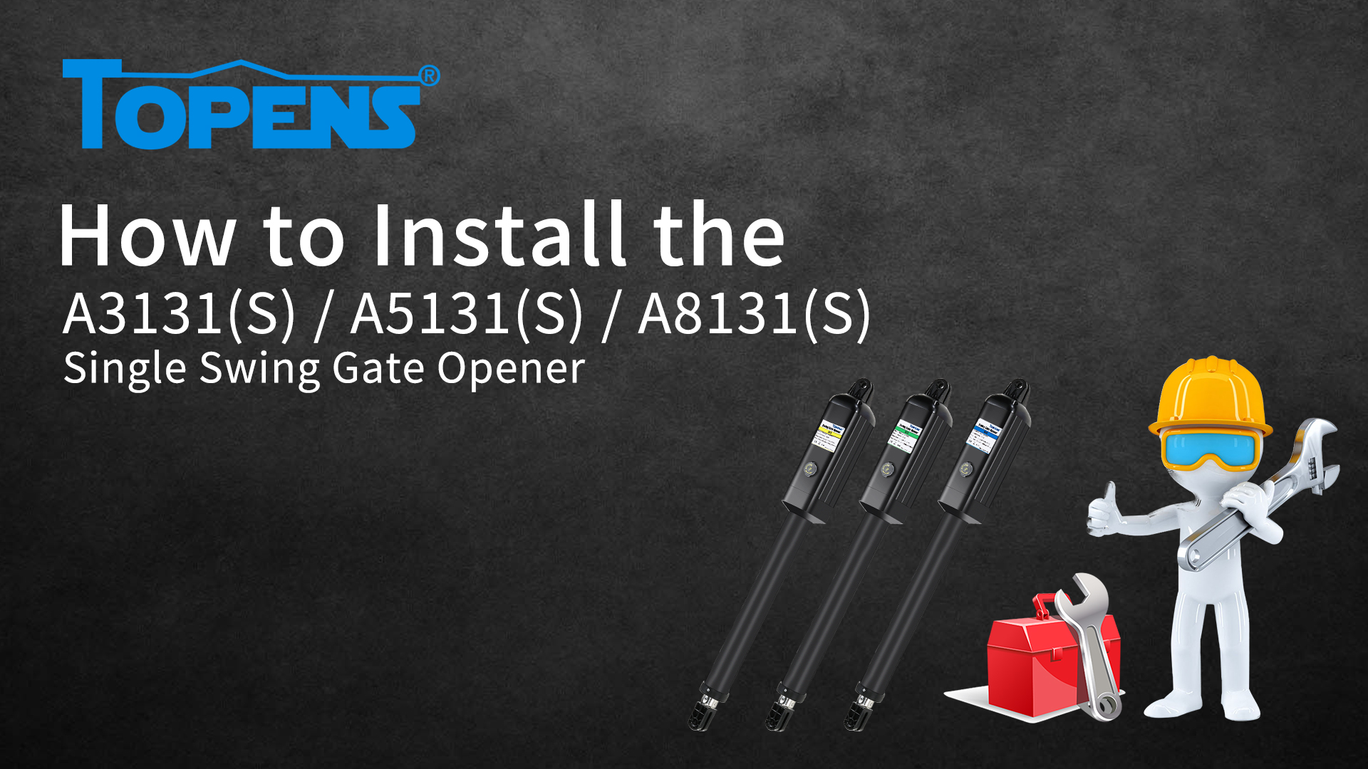 Watch How to Install TOPENS A5131 / A8131 Single Swing Gate Opener on ...