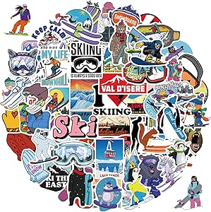 Amazon.com: 100pcs Skiing Stickers Pack,Ski Stickers, Winter Skiing ...