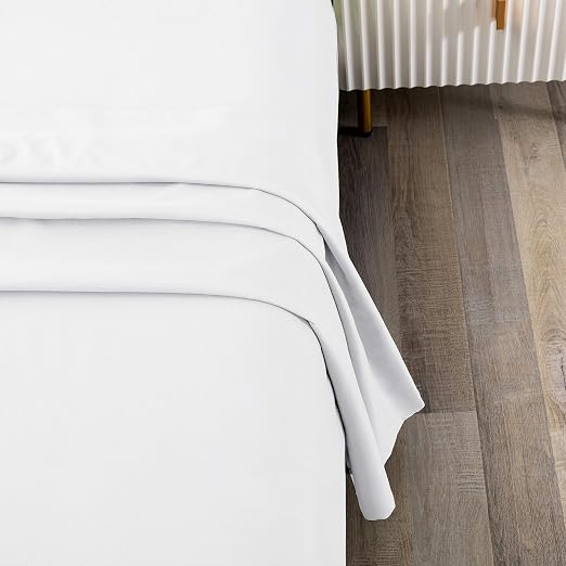 Toodou White Full Bed Top sheet is made of Soft Wrinkle Resistant ...