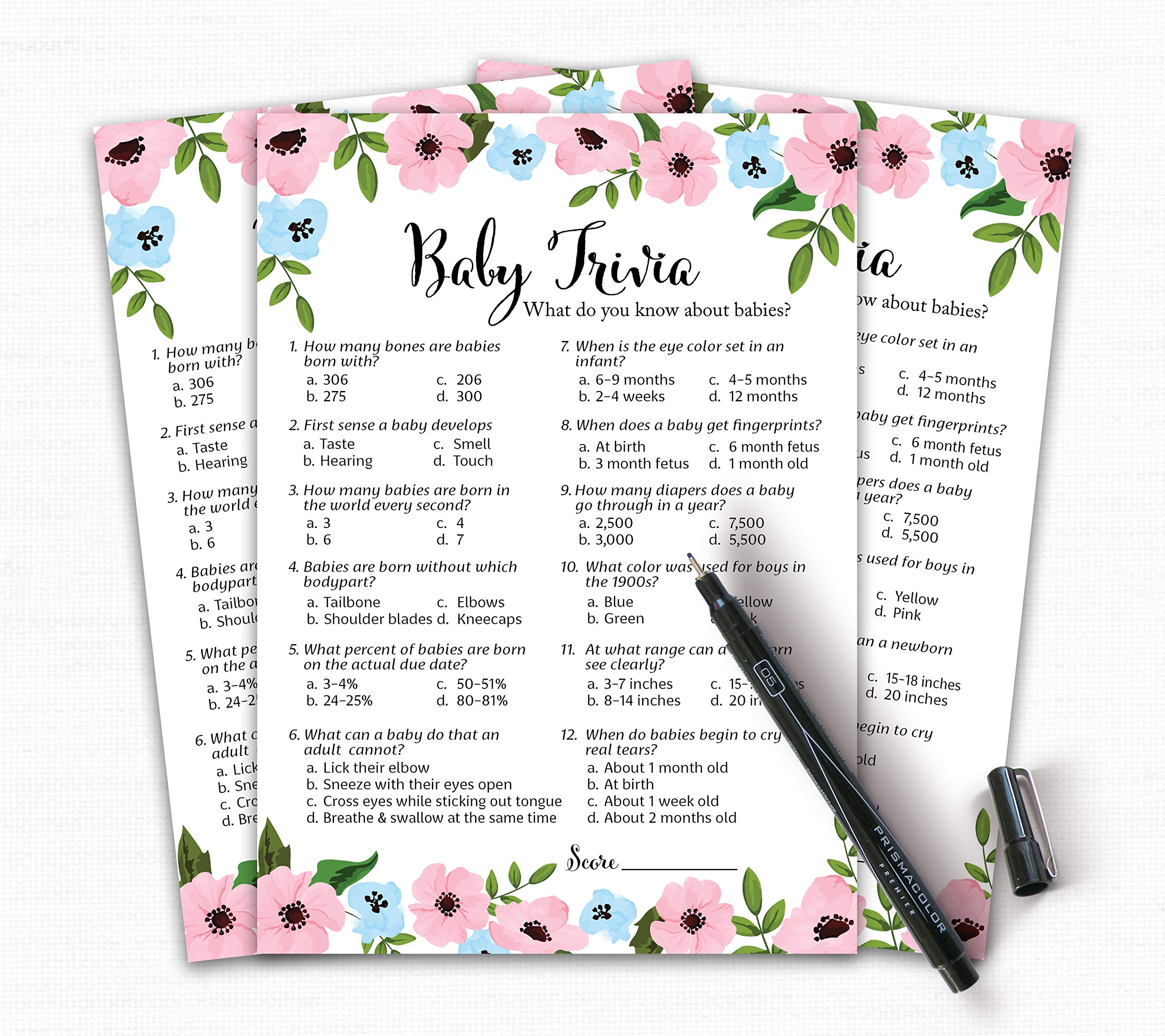 Gender Reveal Party Game Baby Trivia Game Pack Of 25 | Desertcart OMAN