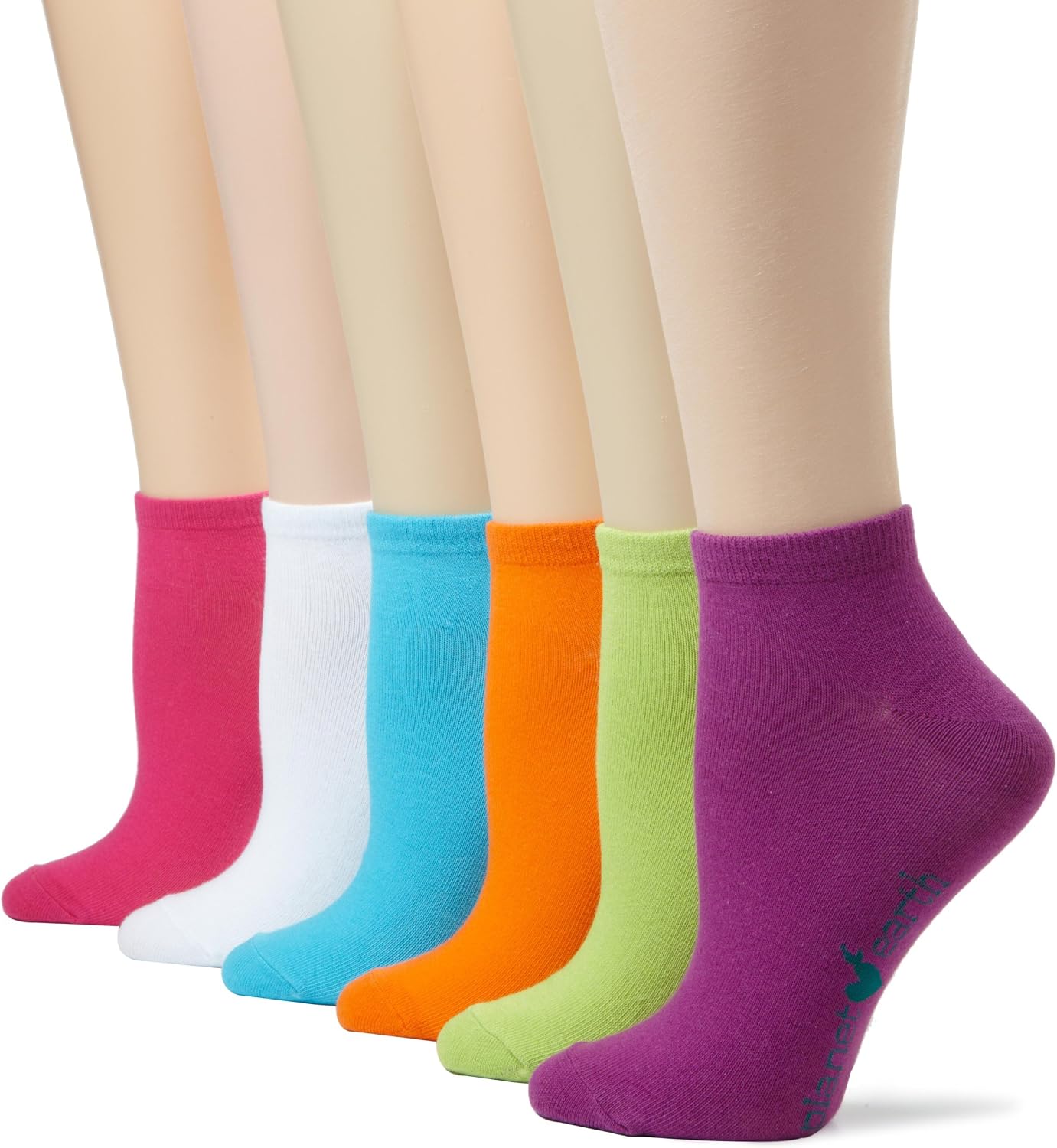 Amazon.com: I Love Planet Earth Women's No Show Socks Brights, White ...