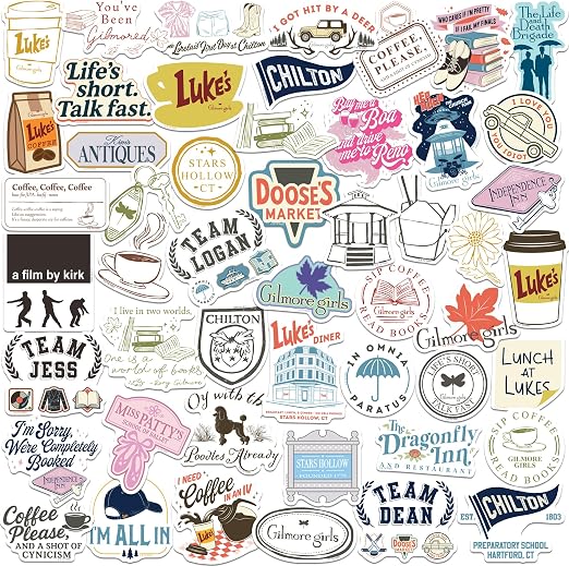 Amazon.com: Gilmore Girls Iconic 50ct Vinyl Large Deluxe Stickers ...