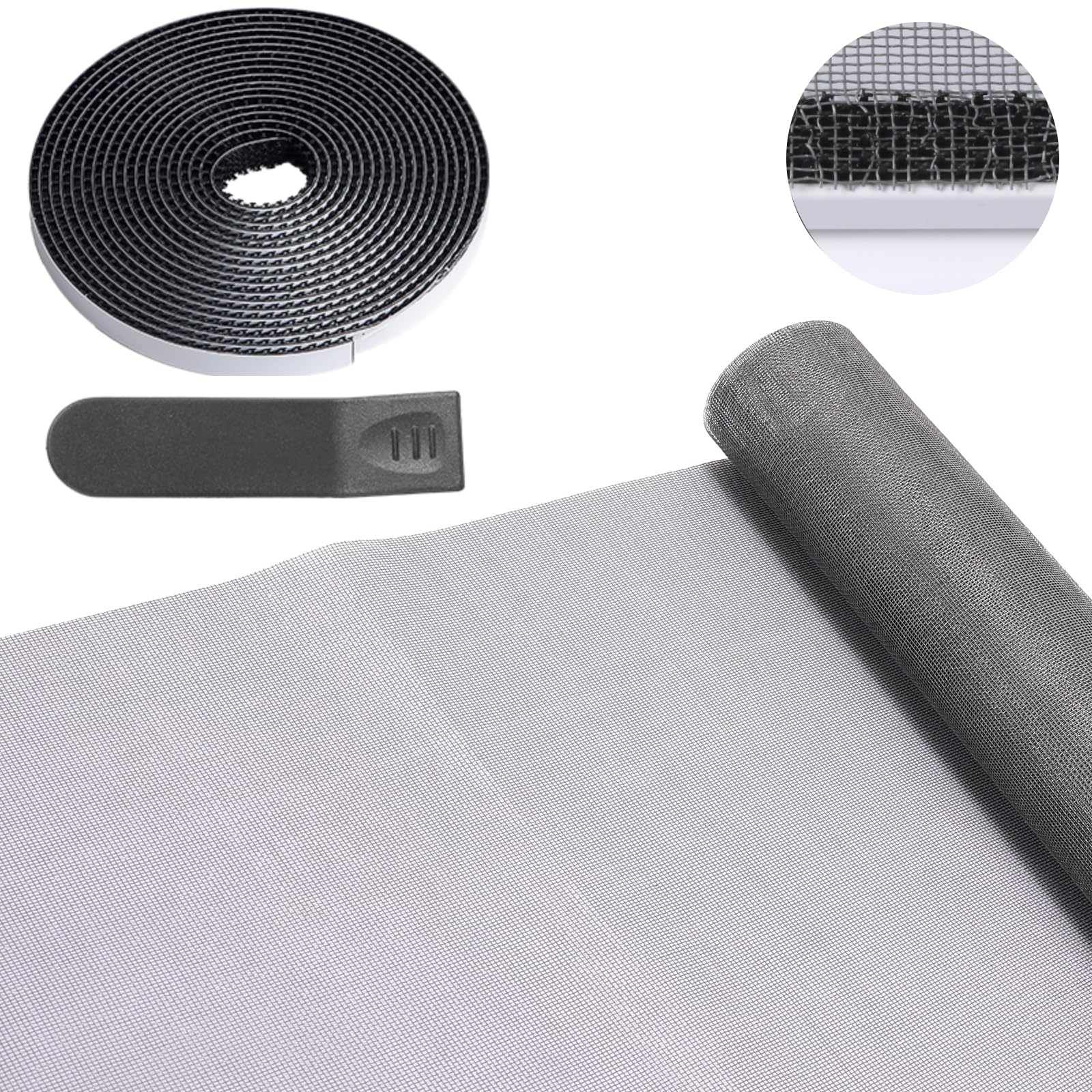 Snapklik.com : FLYZZZ Window Screen Mesh Kits 40X 48 Grey Window ...