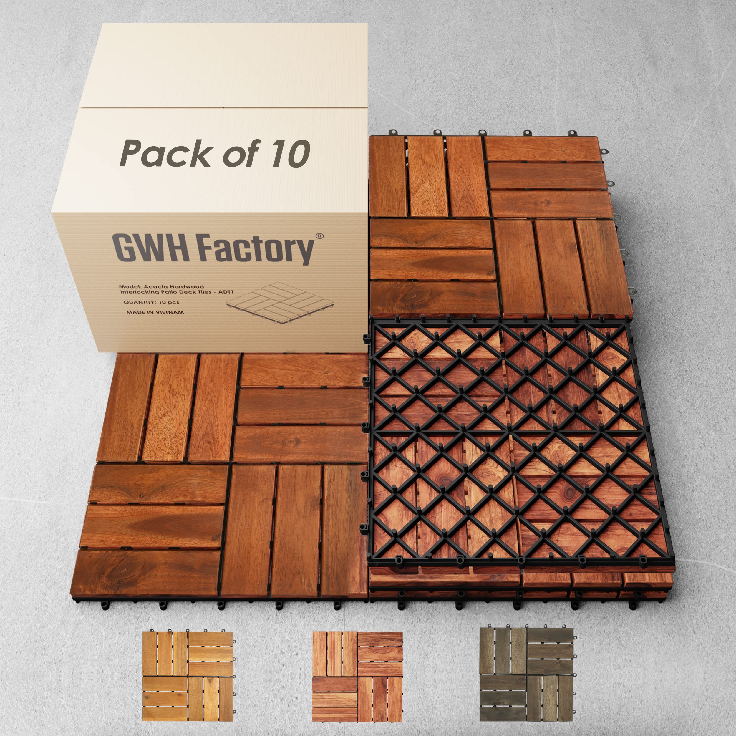 Interlocking Deck Tiles, 100% Acacia Deck Tiles, Deck Tiles ...