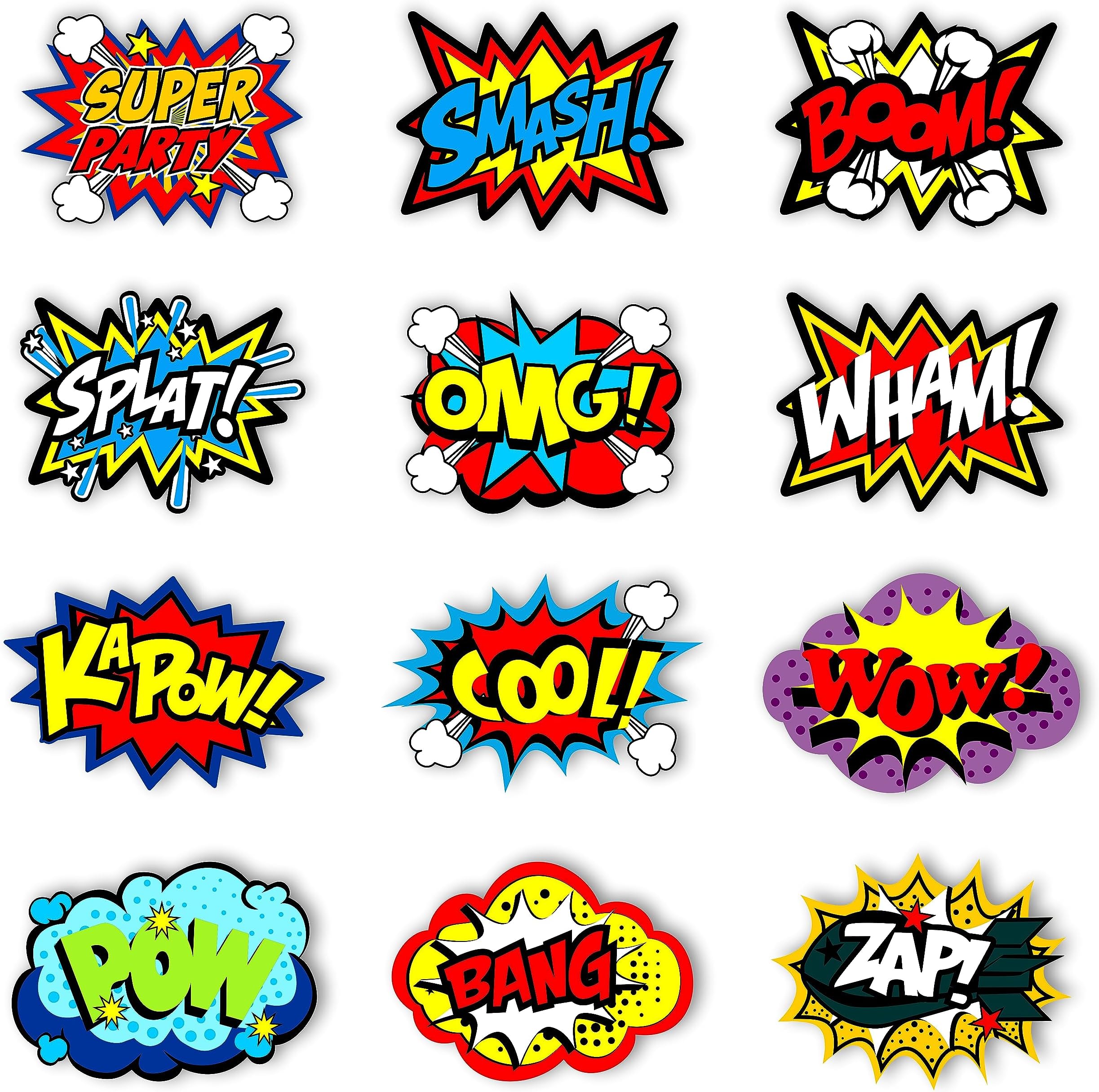 Amazon.com: Super Hero Bulletin Board Cutouts 75 Pack Comic Superhero ...