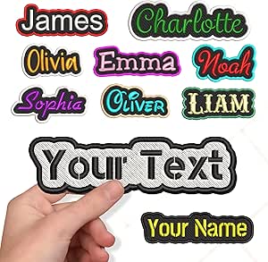 Amazon.com: LULLBABYMALL Custom Embroidered Name Patches - Personalized Name Tags, Iron On, Sew ...