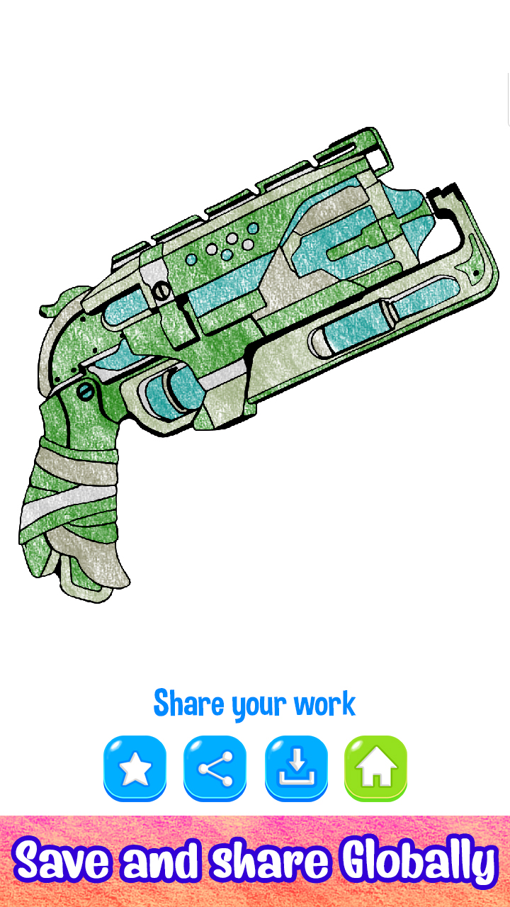 Guns Color by Number - Weapons Paint + Glitter + Crayon + Oil Paint ...