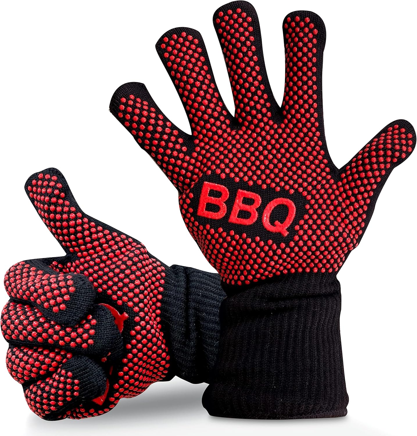 Amazon.com: NutriChef BBQ Gloves - 1472°F Heat Resistant, Fireproof Mitts with Non-Slip Silicone ...