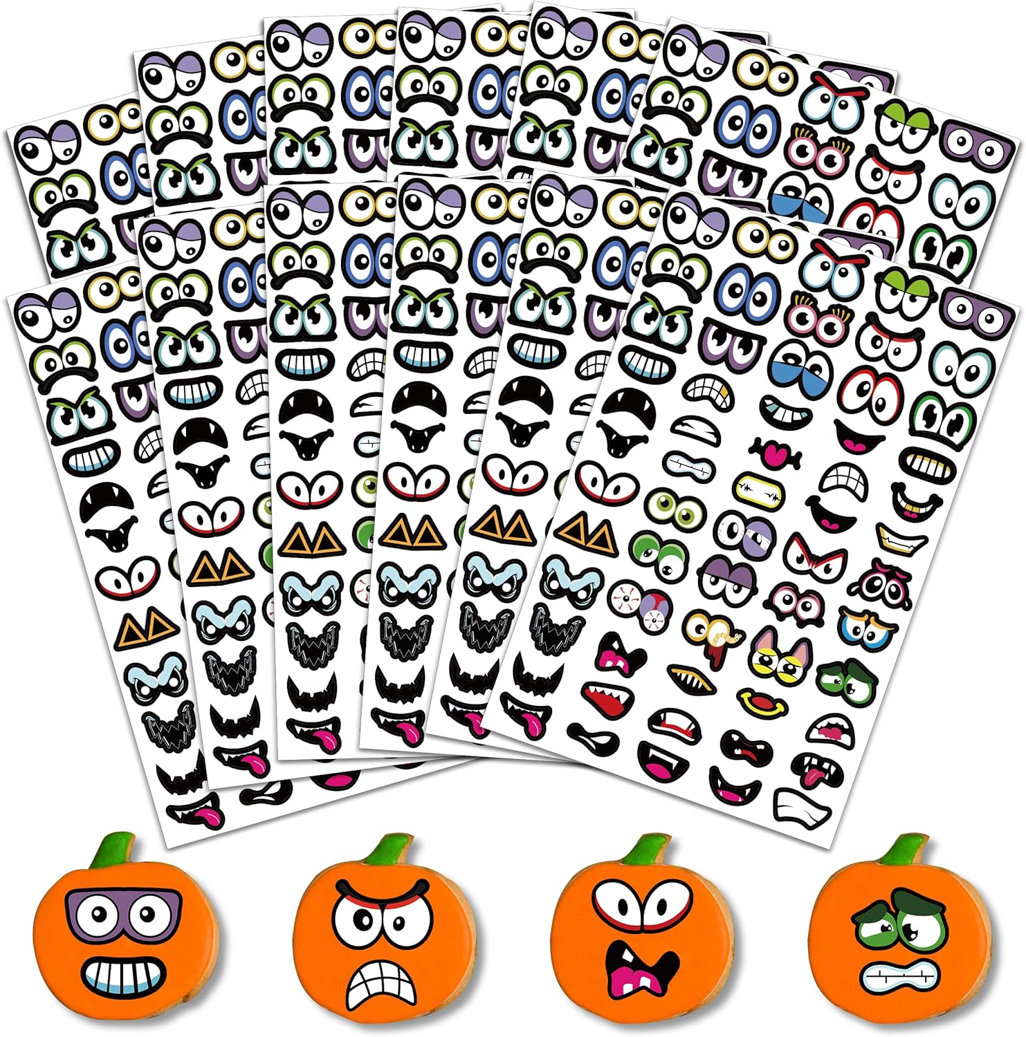 Amazon.com: LINAYE 24 Sheets Eyes Face Stickers for Crafts, Halloween ...