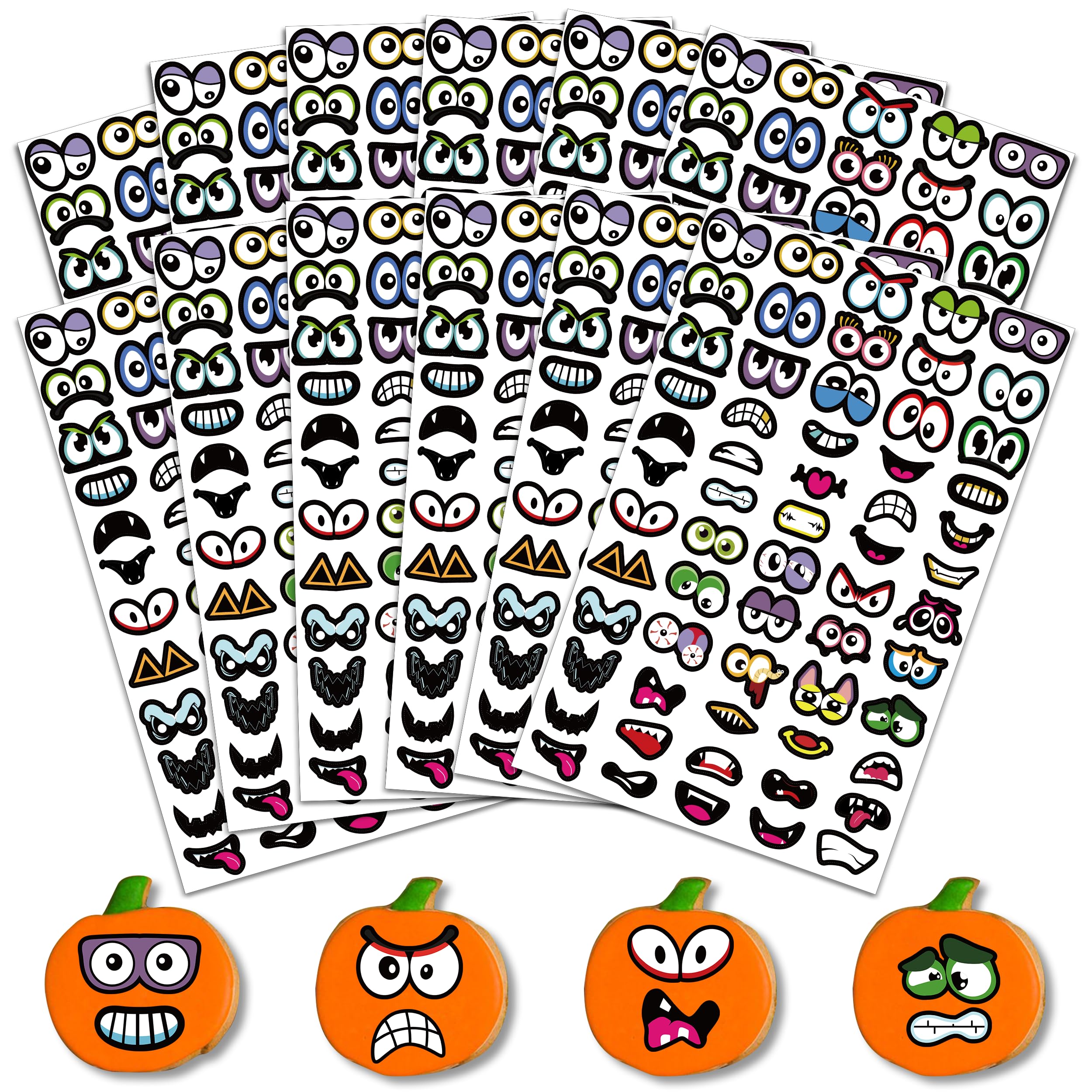Amazon.com: LINAYE 24 Sheets Eyes Face Stickers for Crafts, Halloween ...