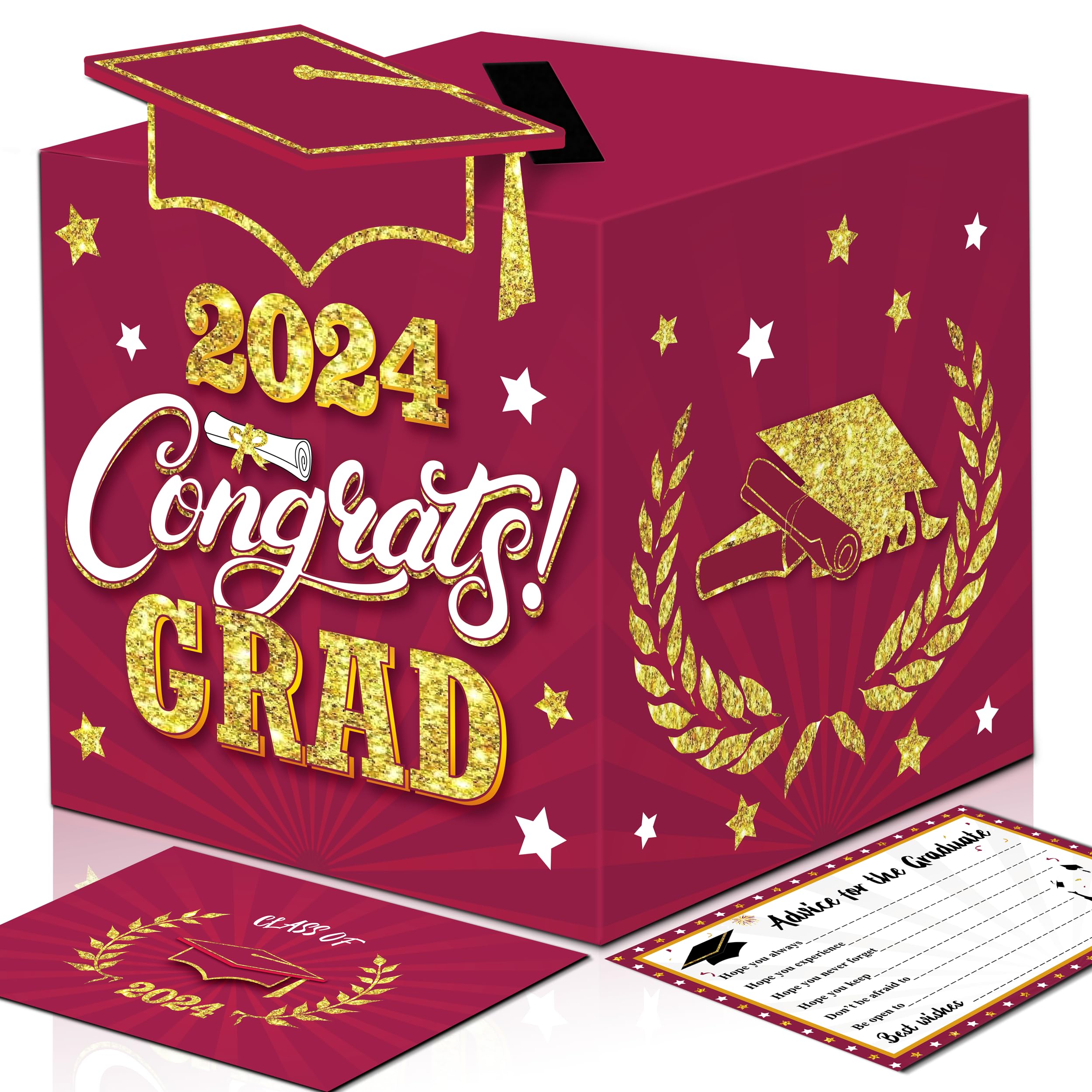 Amazon.com: algpty Graduation Wish Cards with Maroon Graduation Card ...