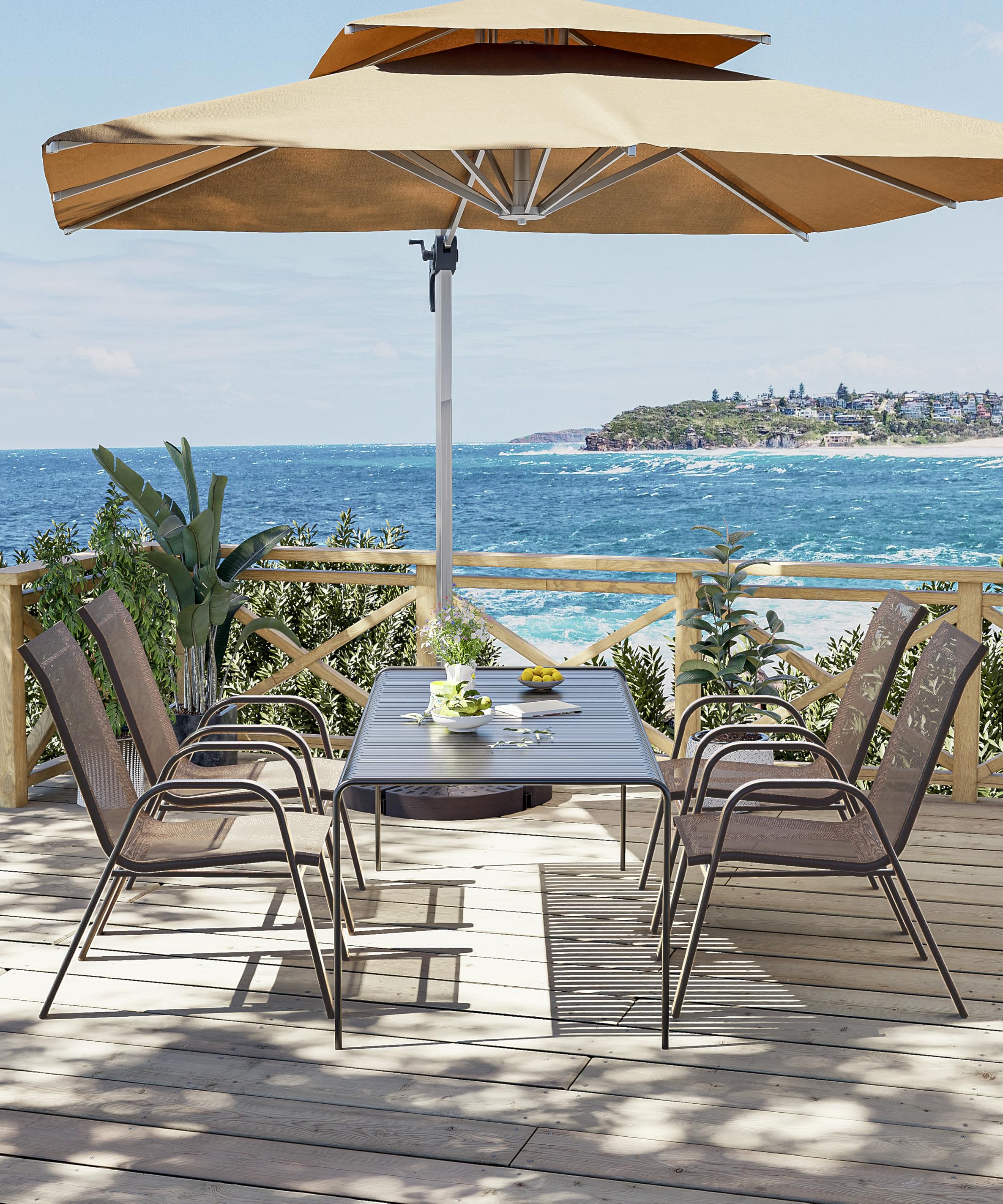 Snapklik.com : DEXSO Patio Chairs Set Of 4, Stackable & Lightweight ...