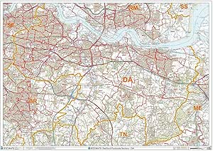 Dartford - DA - Postcode Wall Map - Paper : Amazon.co.uk: Stationery ...