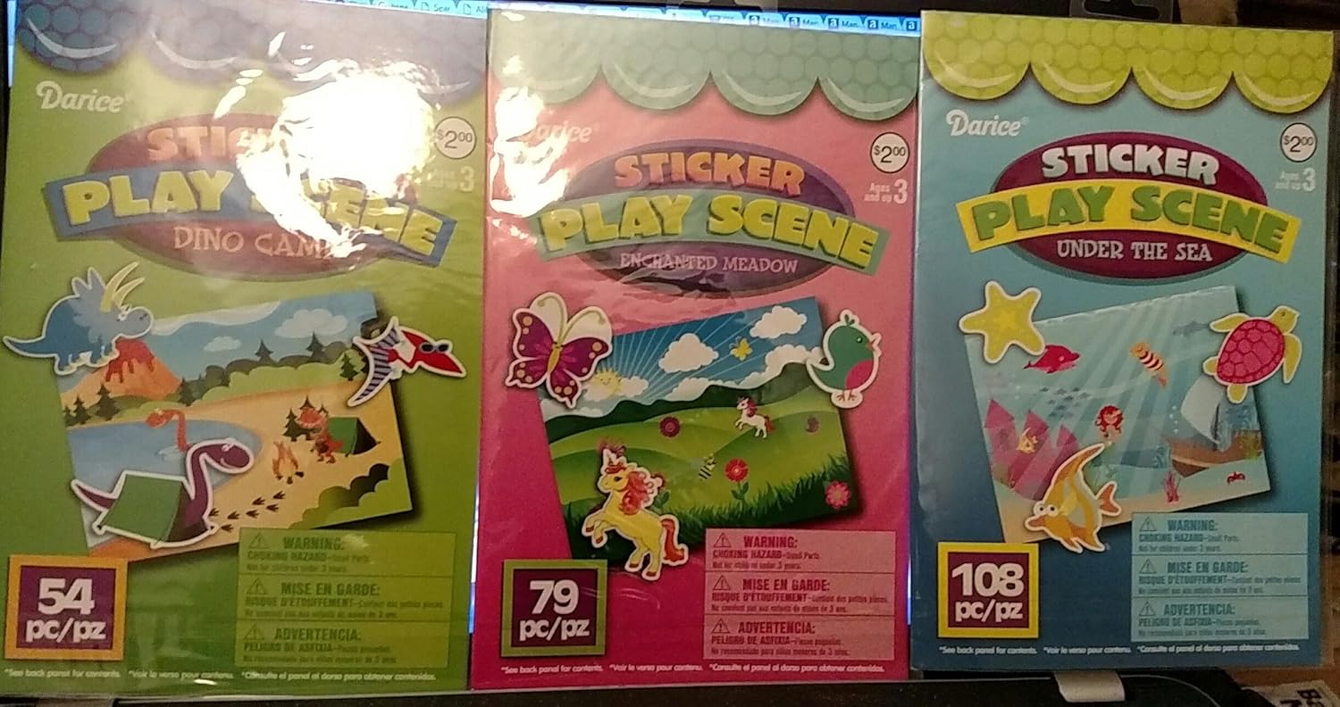 Amazon.com: Darice Sticker Play Scene (Assorted, Styles & Quantities ...