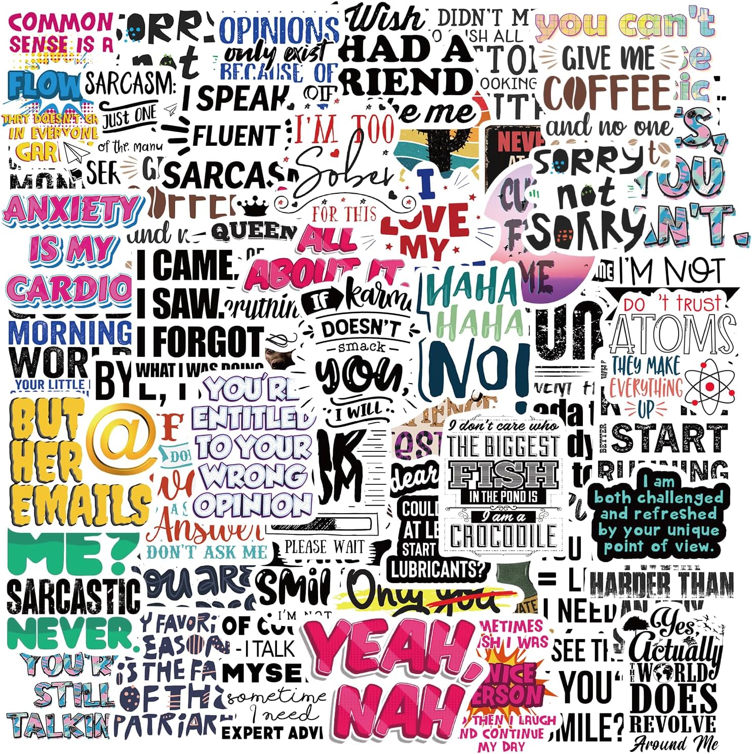 Amazon.com: Pack of 72 Humorous Stickers for Adults - Adulting Stickers ...