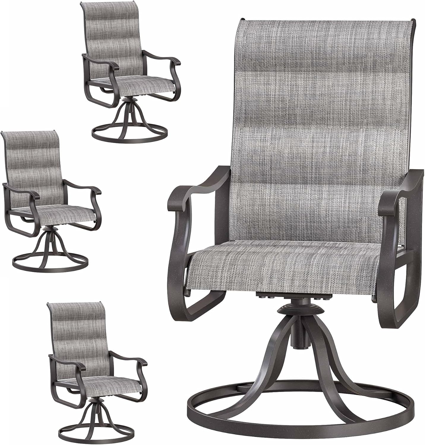 Amazon.com: VONZOY Patio Swivel Chairs Set of 4, Outdoor Dining Chairs ...