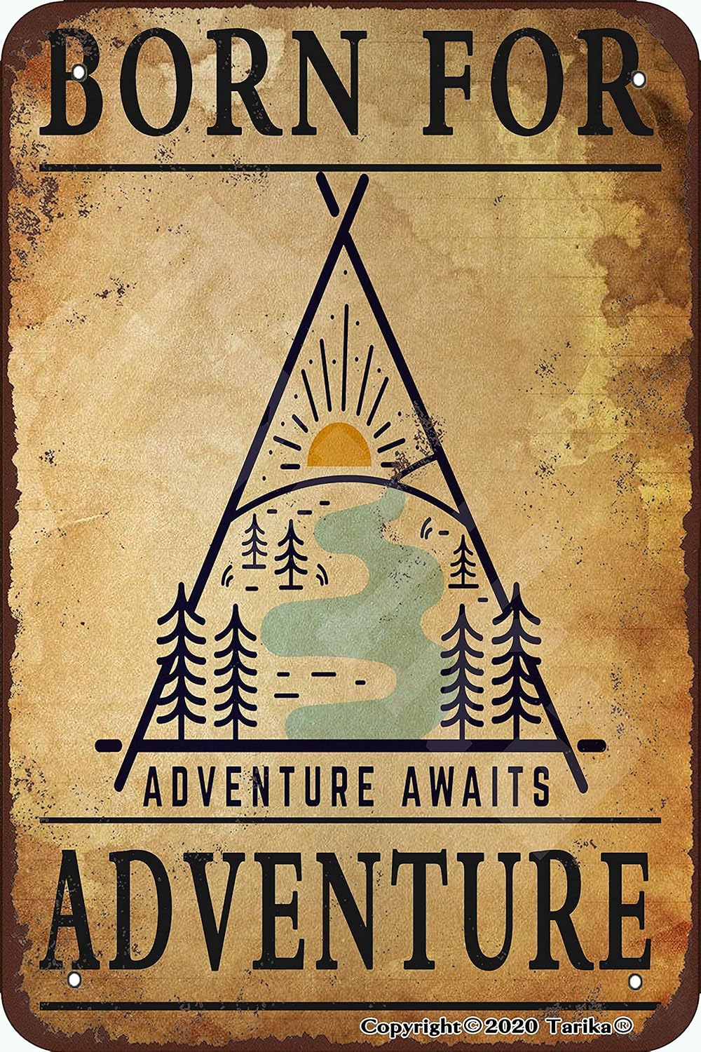 Amazon.com: JIUFOTK Travel Adventure Metal Tin Signs Born For Adventure ...