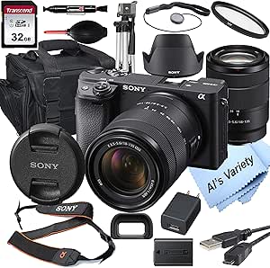 Amazon.com : Sony Alpha a6400 Mirrorless Digital Camera with 18-135mm Lens + 32GB Card, Tripod ...