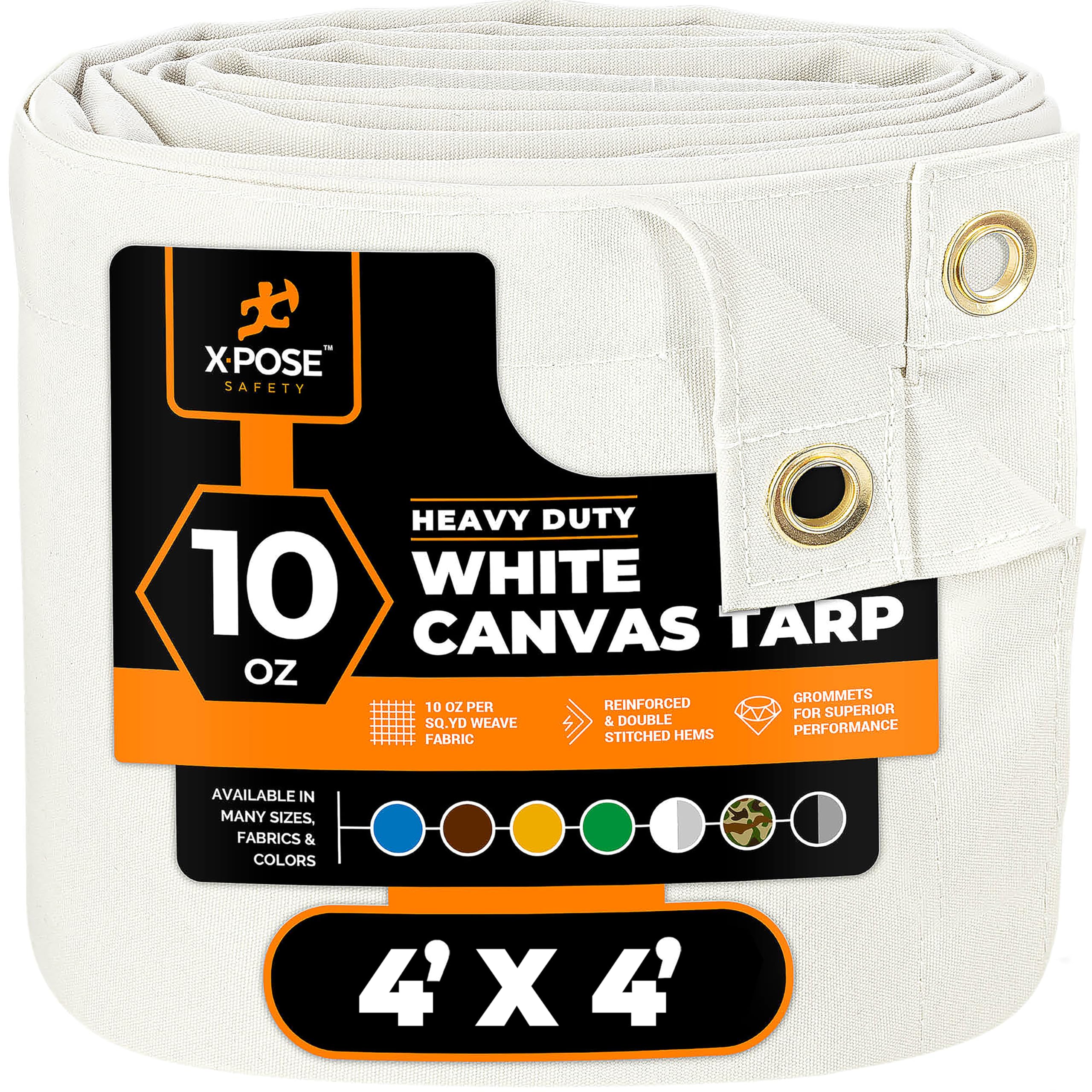 Amazon.com: Xpose Safety Canvas Tarp - 10oz White Canvas Tarps Heavy ...