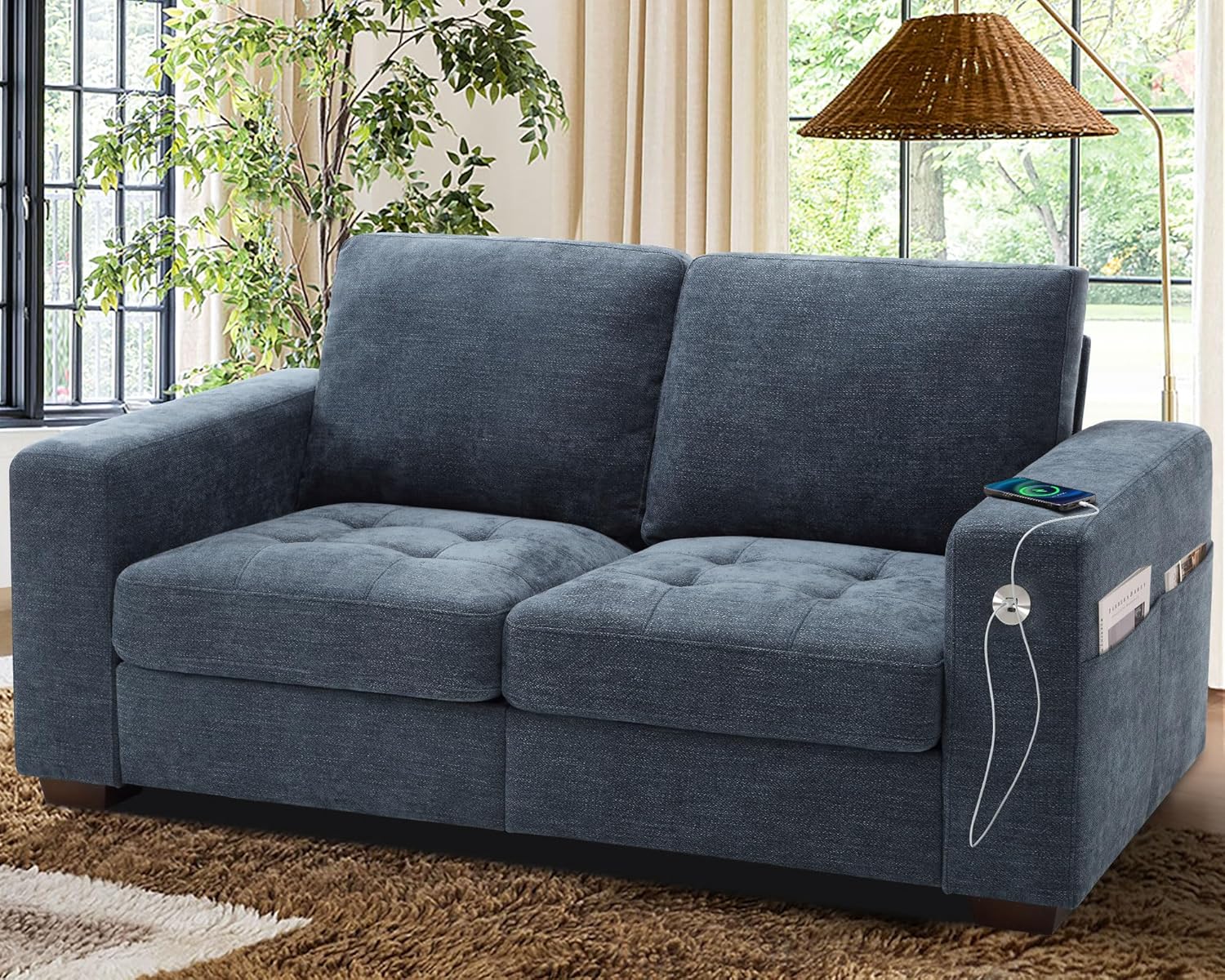 Amazon.com: WorthFurni Sofas for Living Room, Chenille Loveseat Couch ...