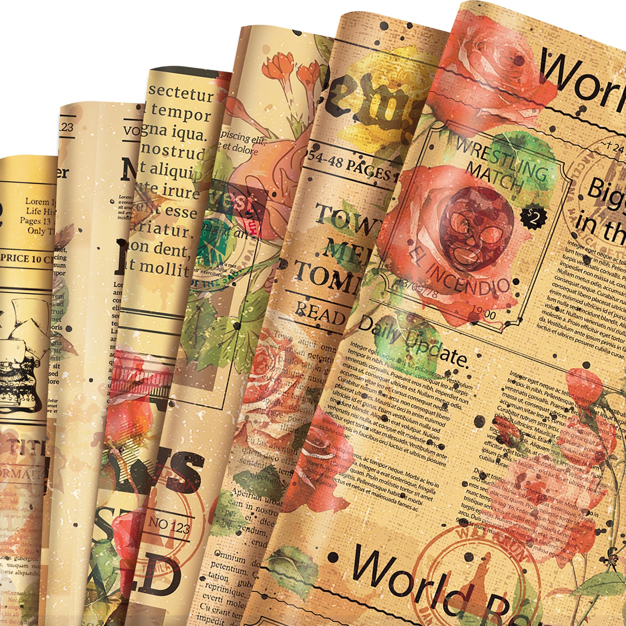 Amazon.com: Bolsome 12 Sheets 28 * 20 Inches Reversible Vintage ...