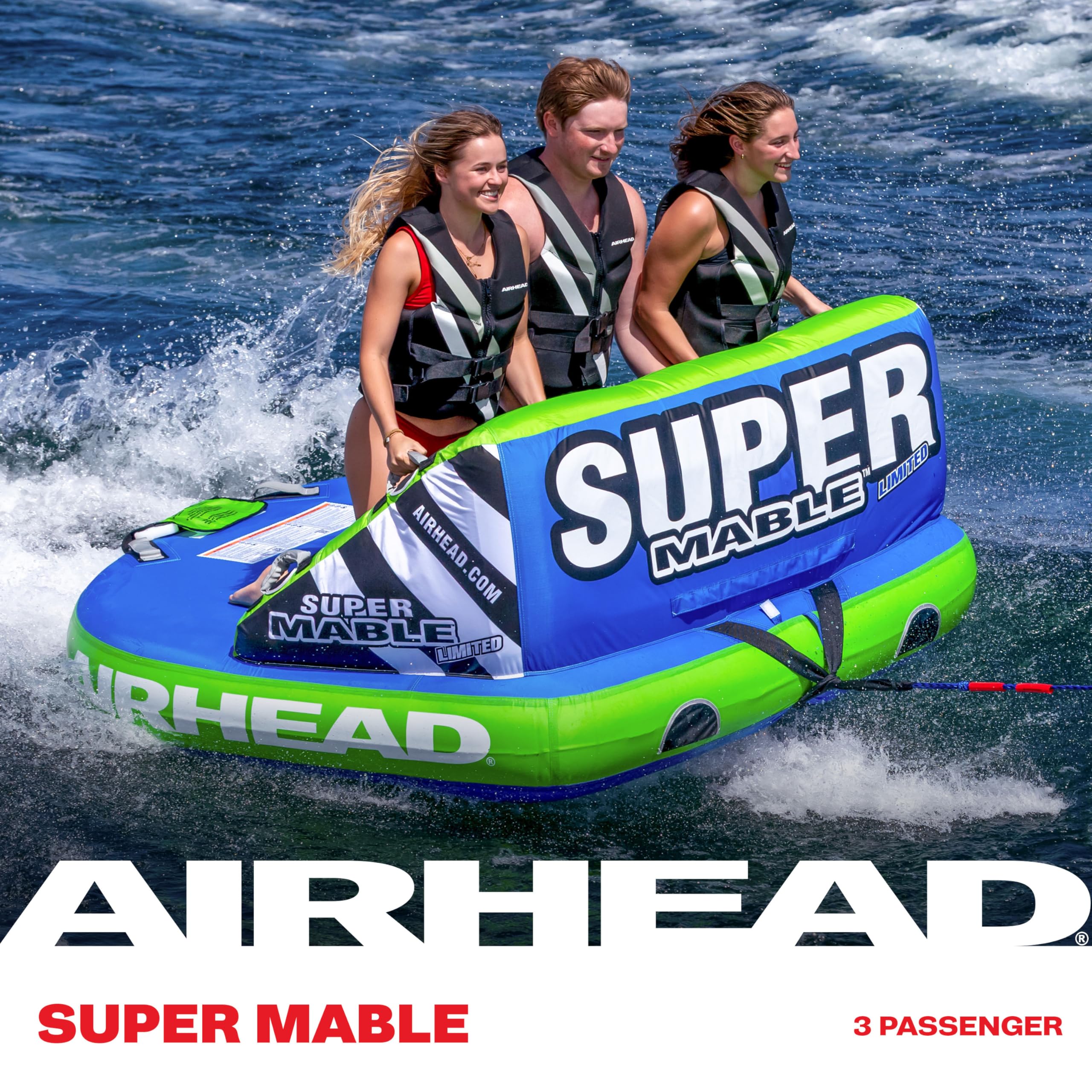 Snapklik.com : Airhead Super Mable Towable Tube For Boating, 1-3 Rider ...