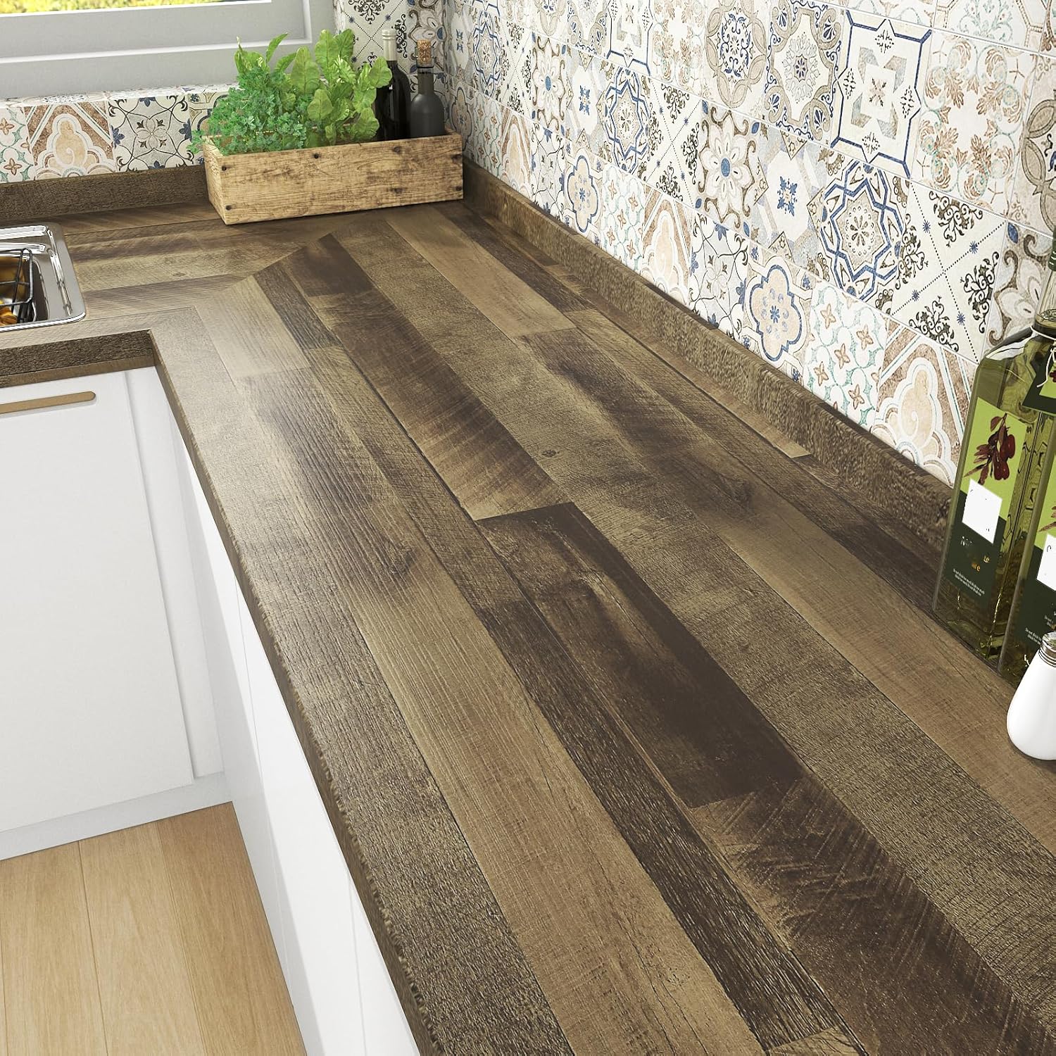 Yullpaper Worktop Vinyl Covering Self Adhesive Wood Panel Wallpaper ...