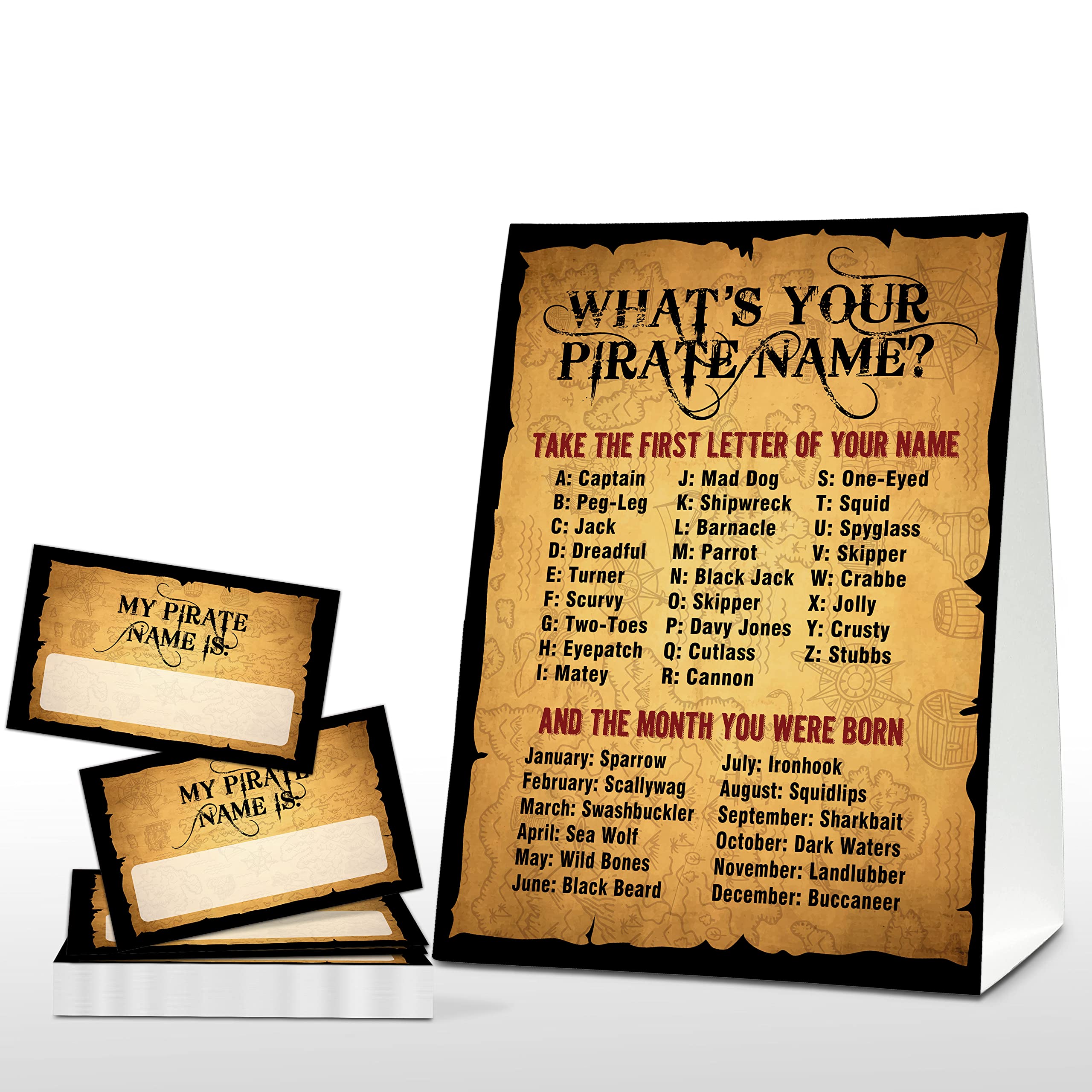 Amazon.com: What's Your Pirate Name Game - Vintage Pirate Birthday ...