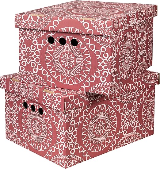 Cardboard Storage Boxes with Lid, Decorative Wardrobe, Closet, Home ...