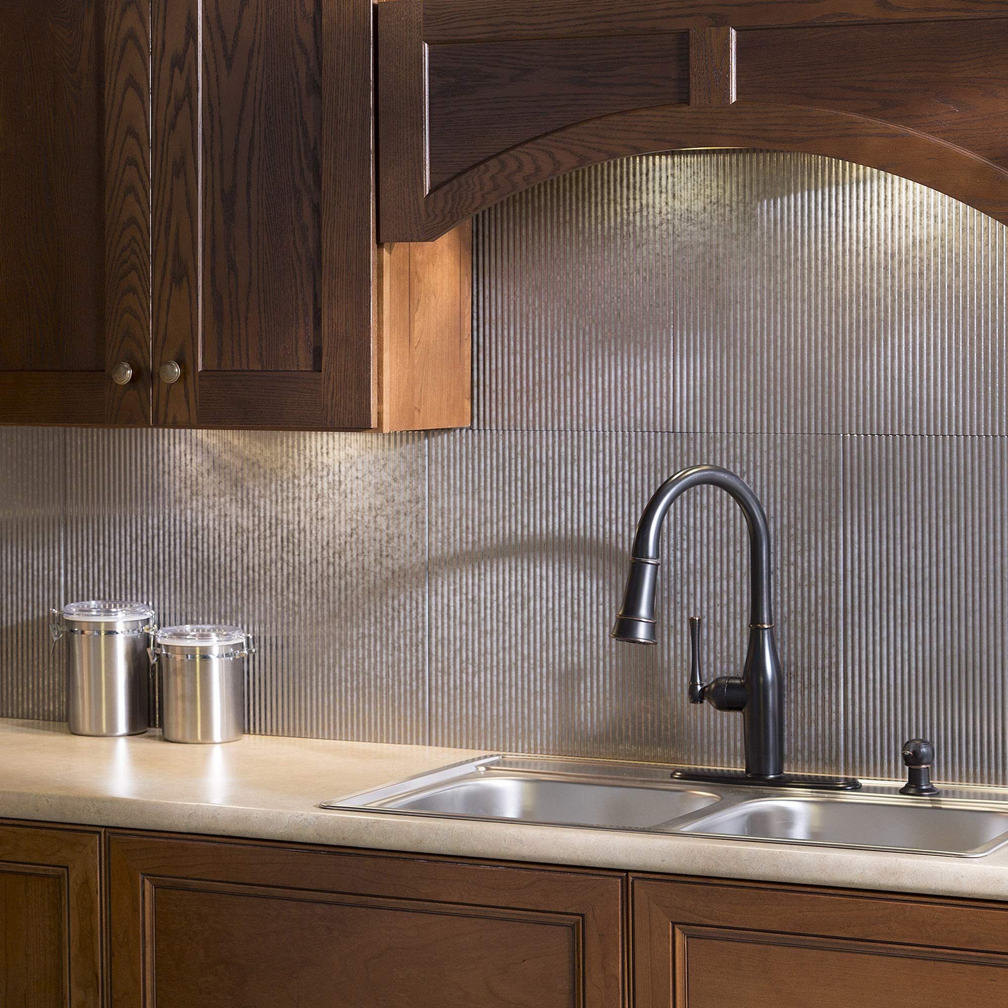Corrugated Metal Backsplash For Kitchens Amazon.com: FASÄDE Rib