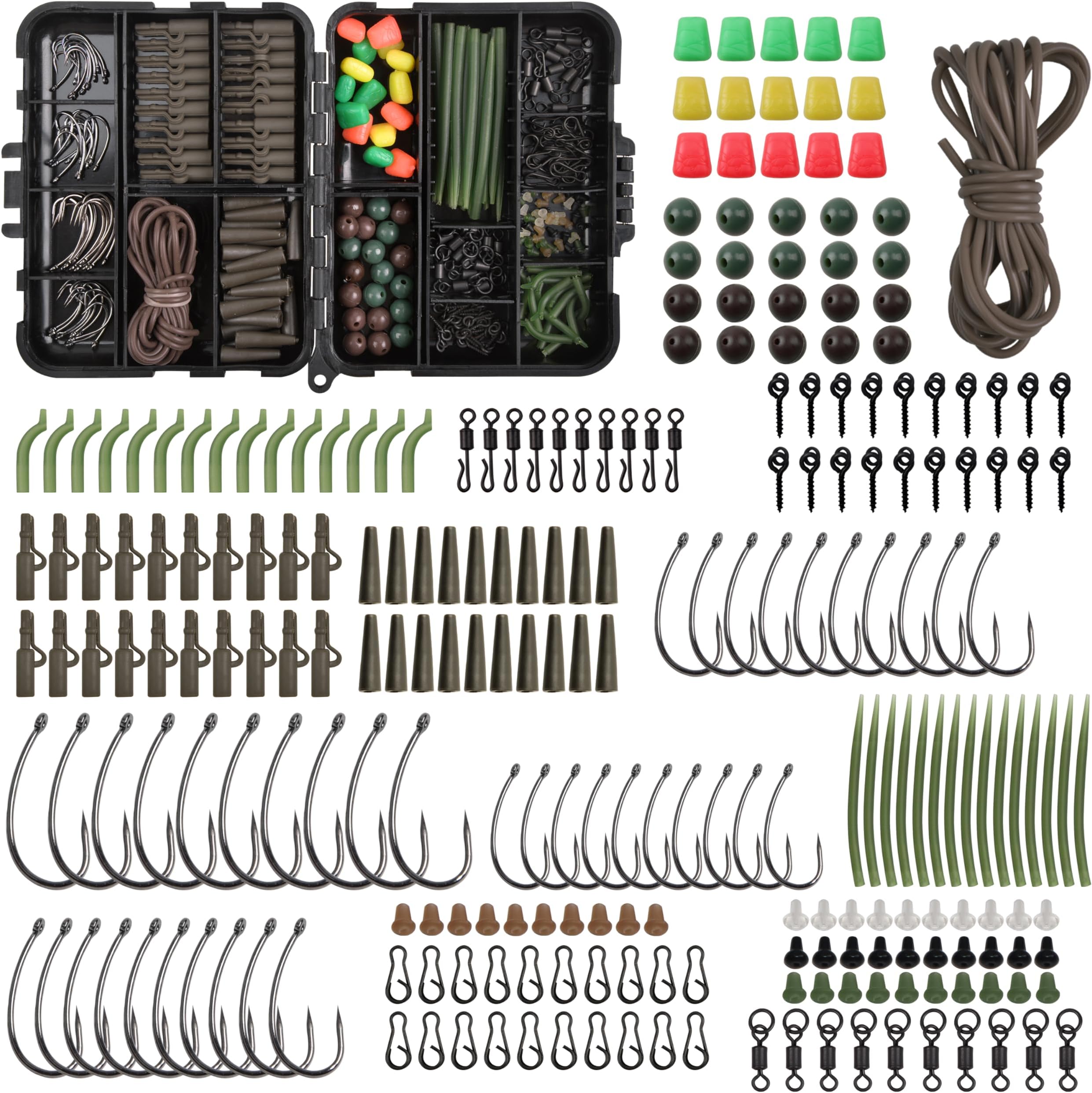 160pcs Carp Fishing Tackle Box Kit Including Quick Change Swivels Carp ...