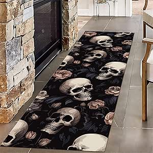 Amazon.com: Halloween Skull Runner Rug,2x6ft,Halloween Gothic Hallway ...