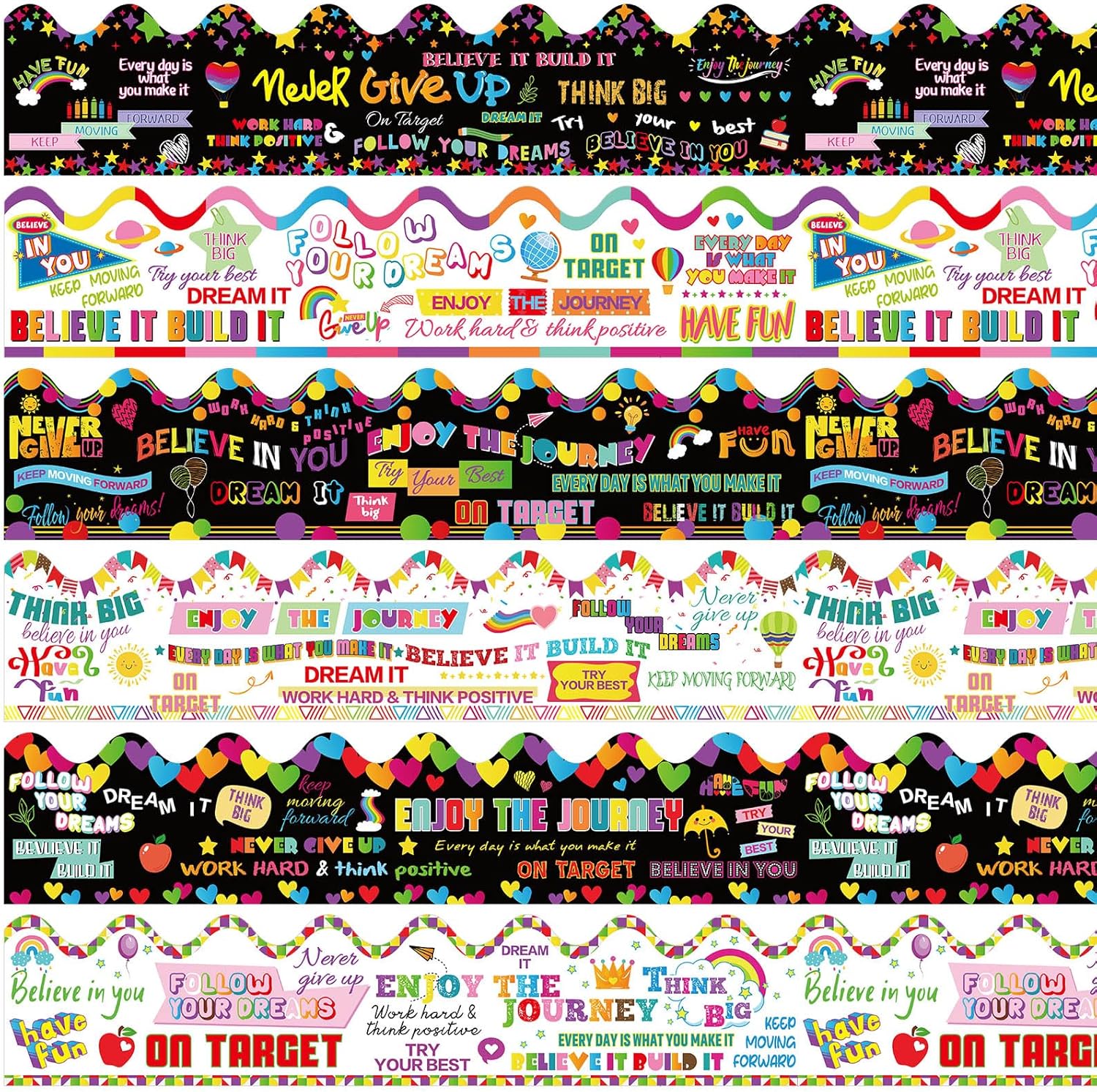 Amazon.com: Geyee 84 Pieces 83 Feet Classroom Bulletin Board Borders ...