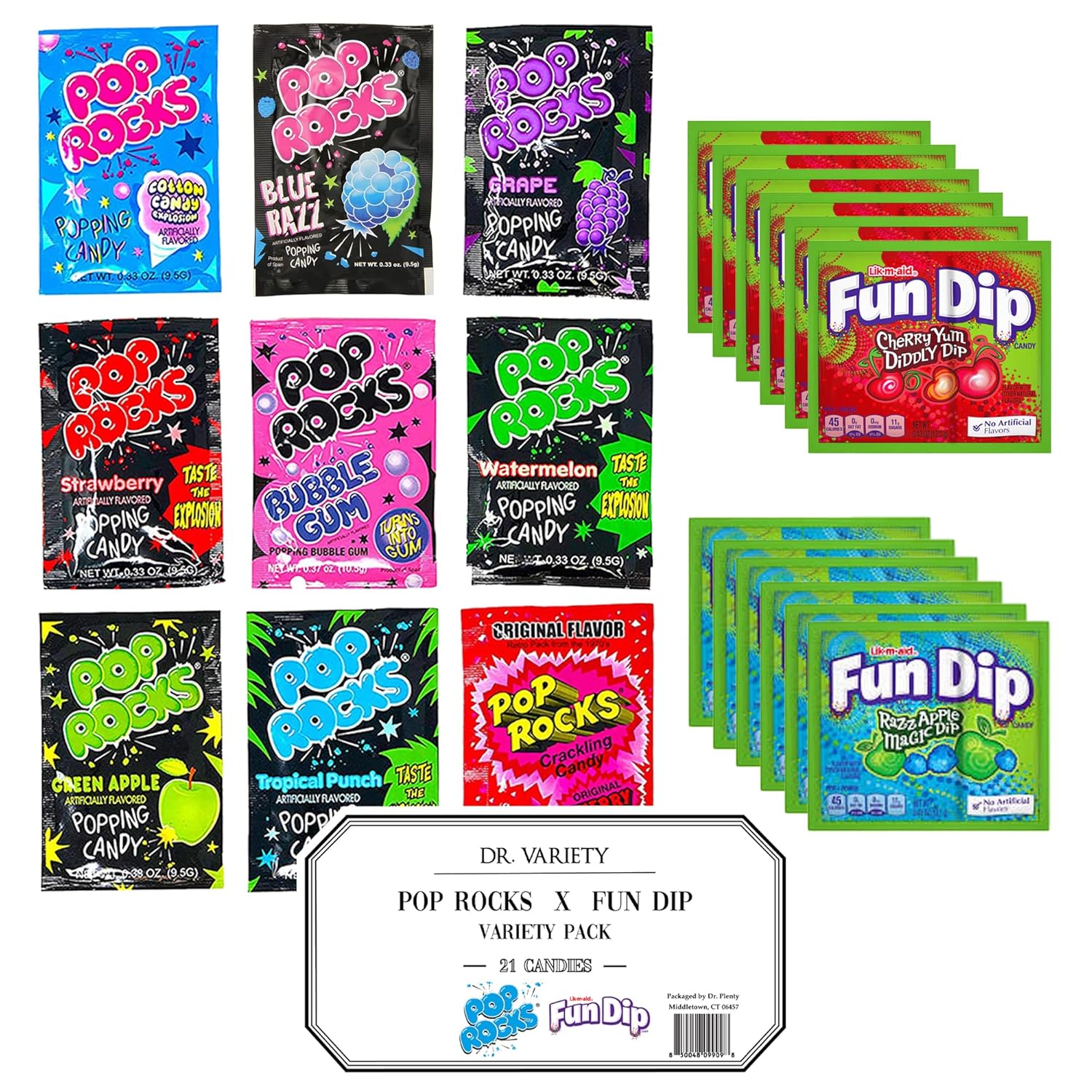 Amazon.com : Fun Dip Pop Rocks Variety Pack (21 Count) - Includes 9 Pop ...
