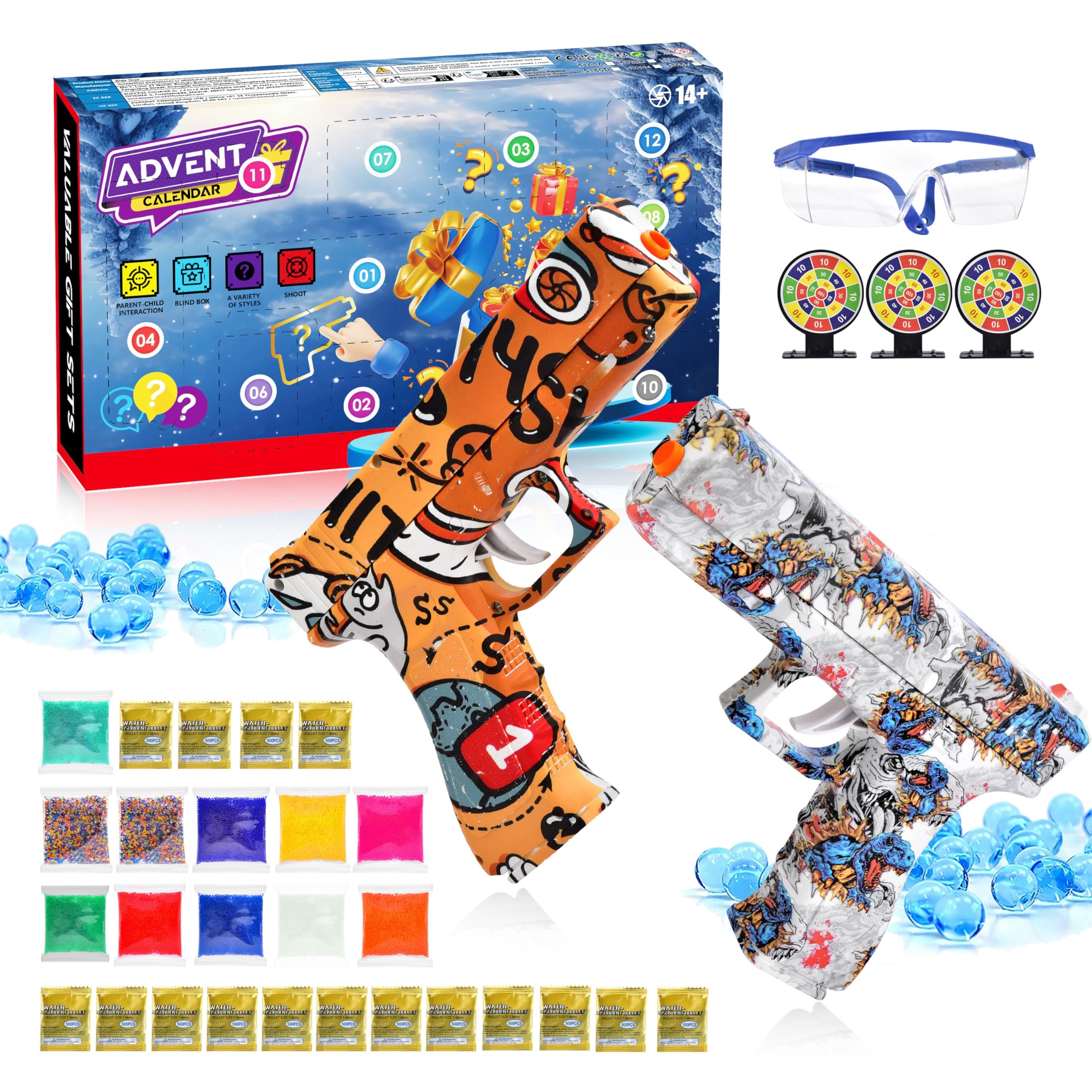 Amazon.com: 2 PCS Gel Ball Blaster Splat Orby Gun, Gel Gun Blasters ...