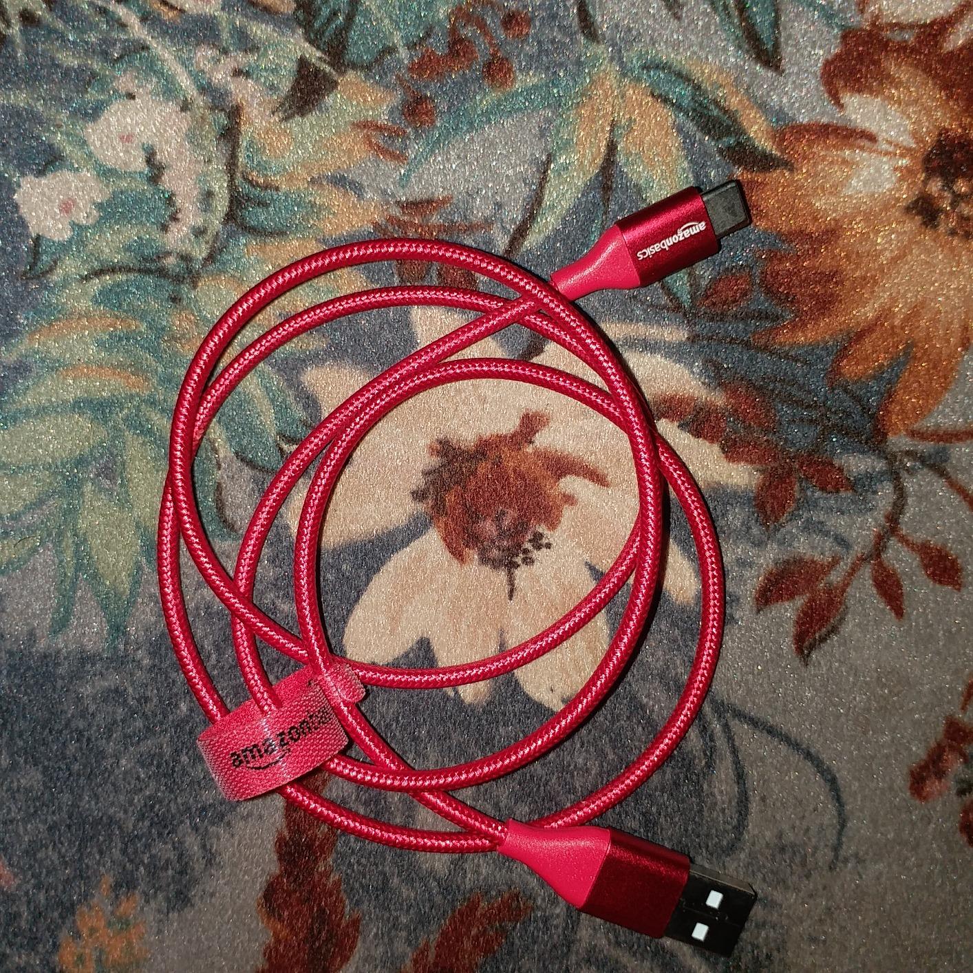 Amazon Basics Double Braided Nylon USB Type-C to Type-A 2.0 Male Cable ...