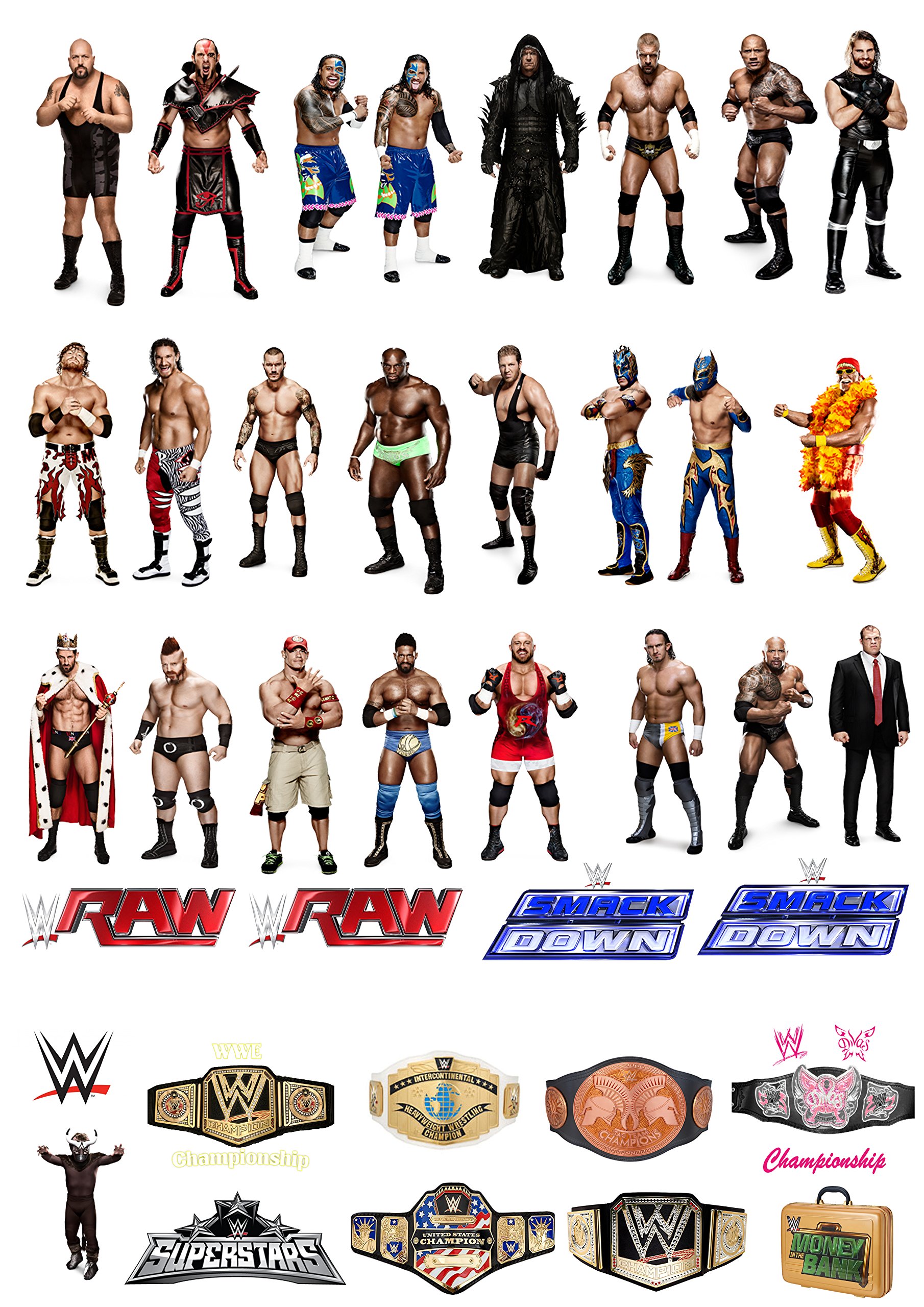 Wwe Raw Edible Wafer Card Cake Topper Scene