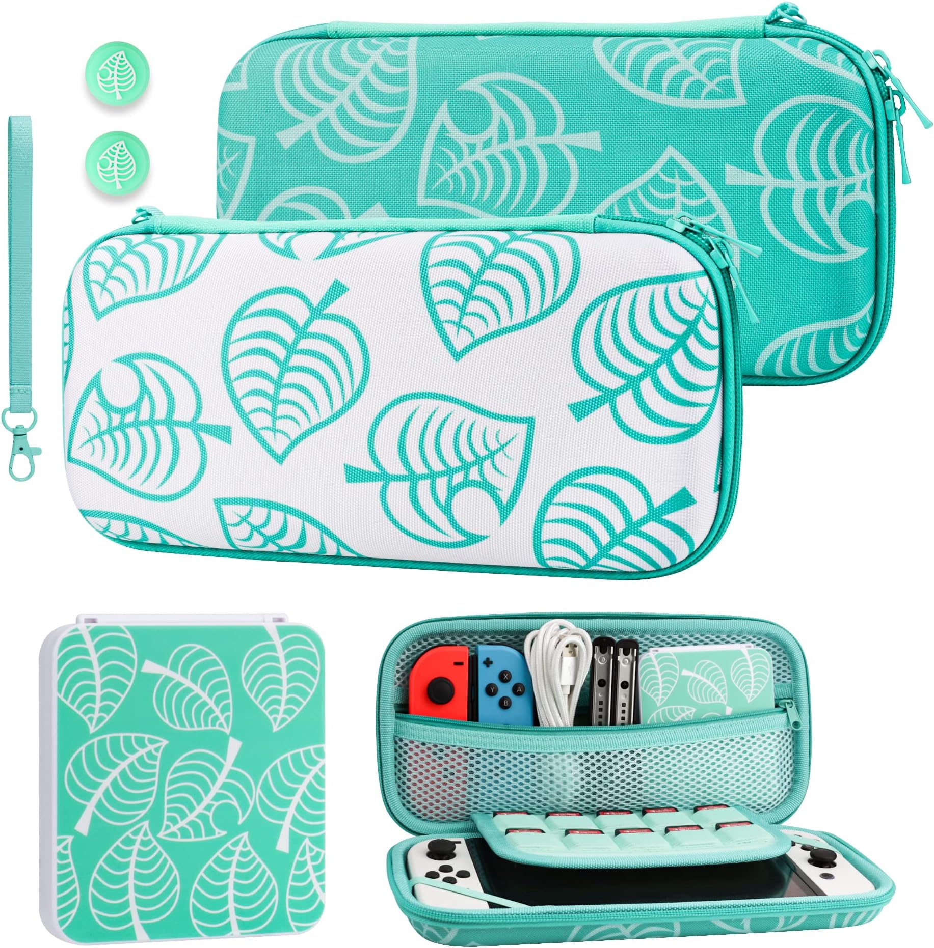 Amazon.com: GLDRAM Green Carrying Case Bundle for Nintendo Switch and ...