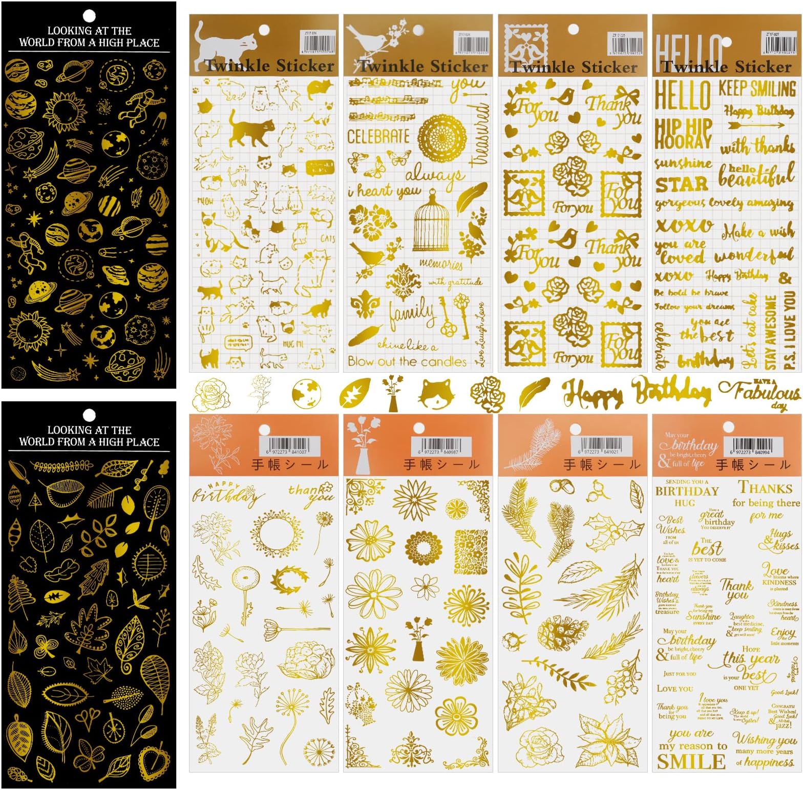 10 Sheets Decorative Sticker, Self-Adhesive Scrapbooking Letters ...