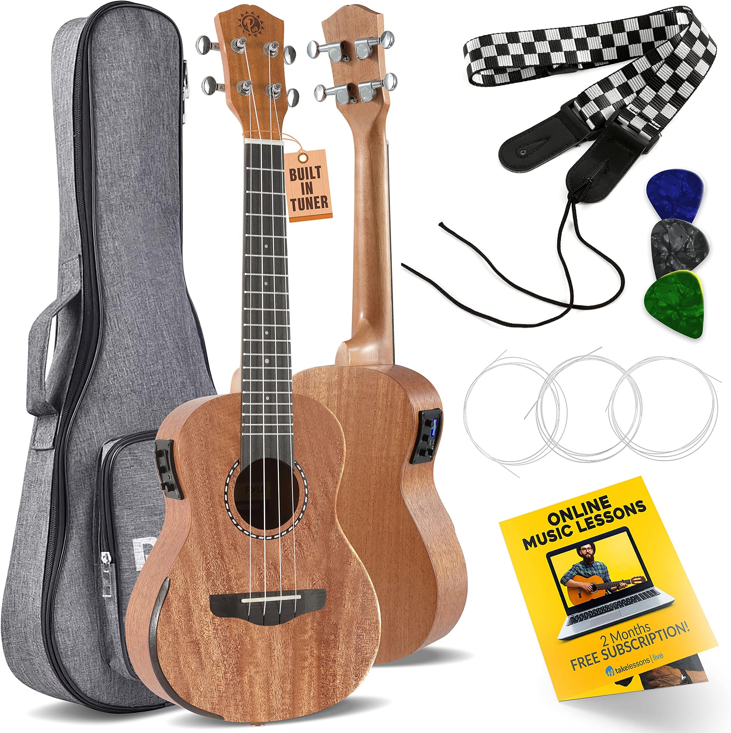 Amazon.com: Donner DUB-1 30 inch Acoustic Electric Bass Ukulele ...