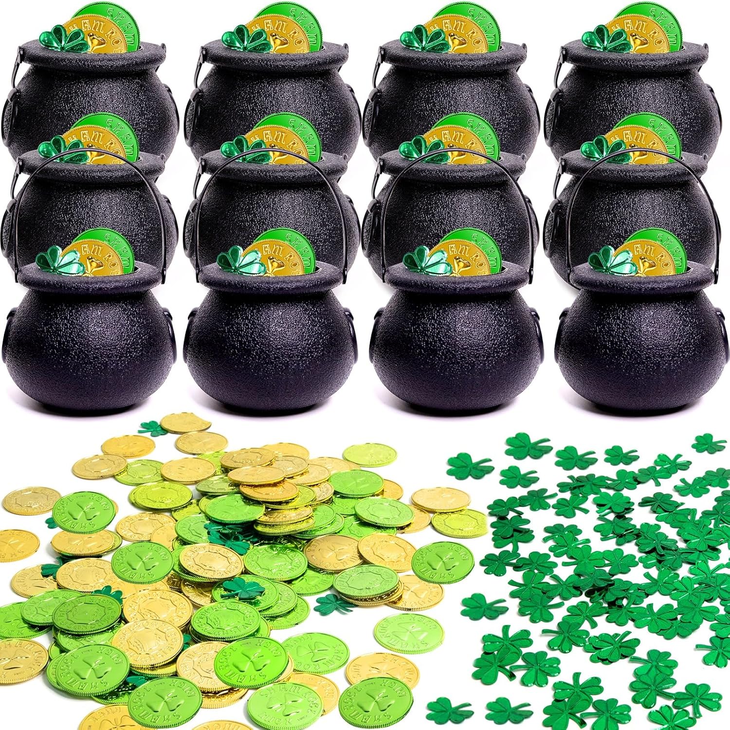 Amazon.com: TURNMEON St Patricks Day Pot of Gold, 12 Candy Cauldrons ...