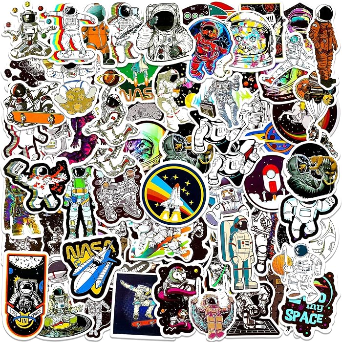 Buy 100 Pieces Space Explorer Stickers Aerospace Sticker Pack Vinyl ...
