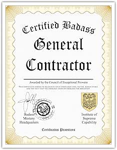 Amazon.com : Certified Badass General Contractor Diploma| Funny ...