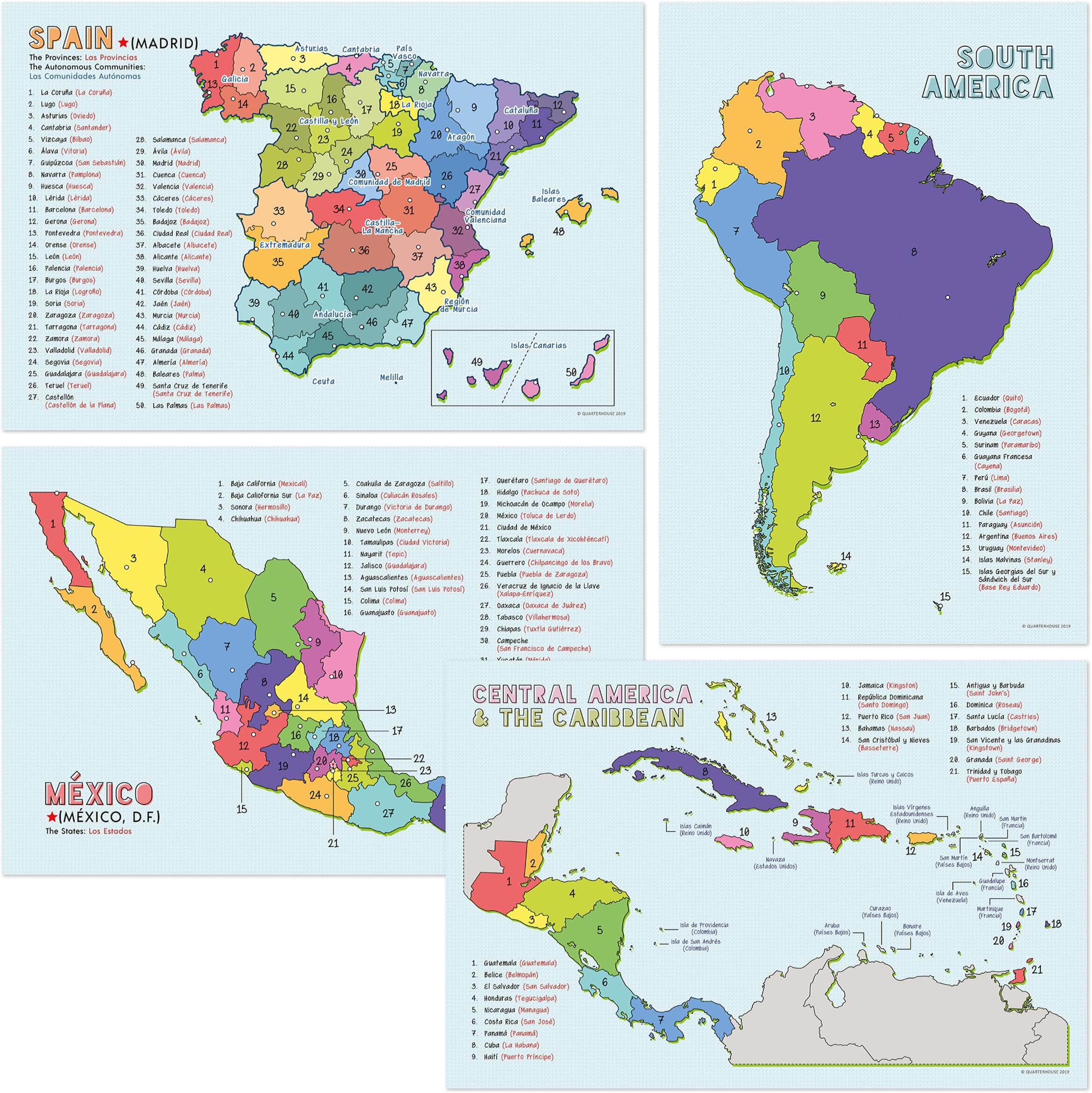 Amazon.com: Spanish Language Country Maps for the Classroom - Spain ...