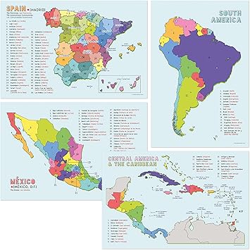 Amazon.com: Spanish Language Country Maps for the Classroom - Spain ...