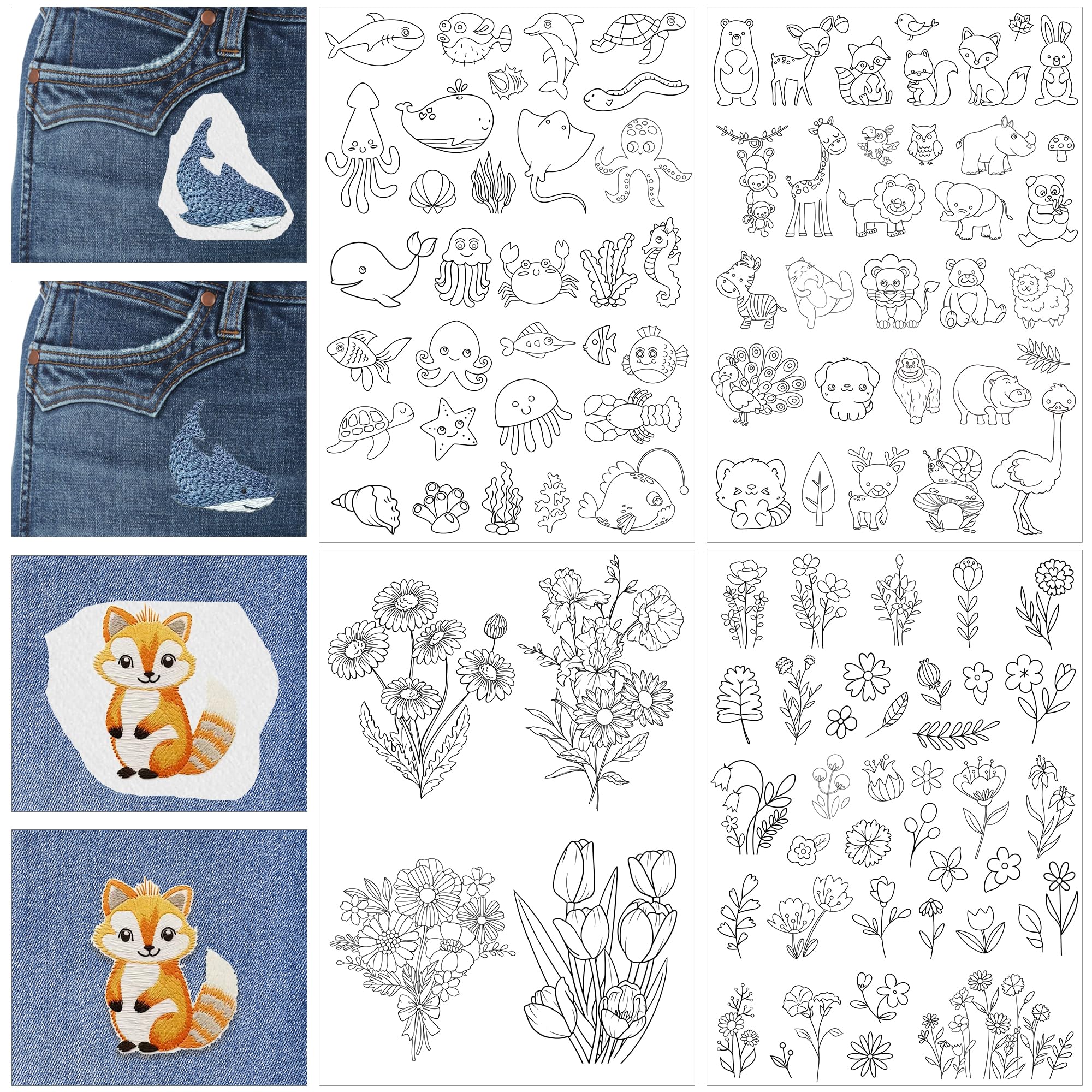 Amazon.com: Stick & Stitch Embroidery Transfer Paper - 4 Sheet Water ...