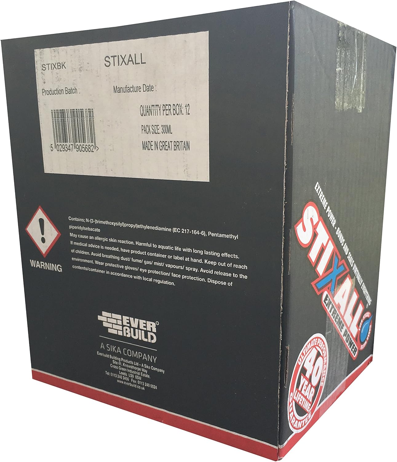 Everbuild Stixall Extreme Power Adhesive White 300ml (Box of 12 ...